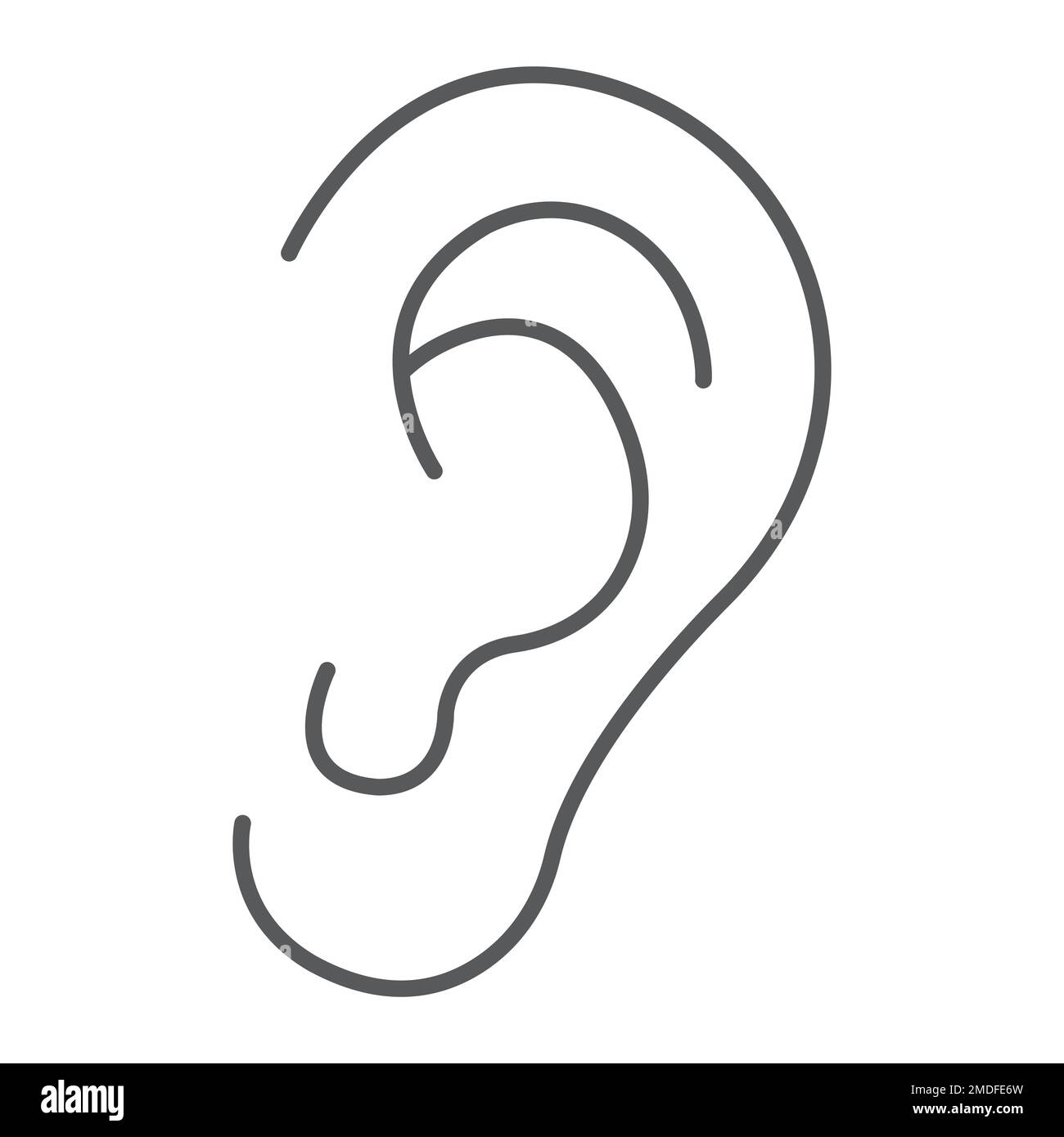 Human ear thin line icon, anatomy and biology, otology sign, vector ...