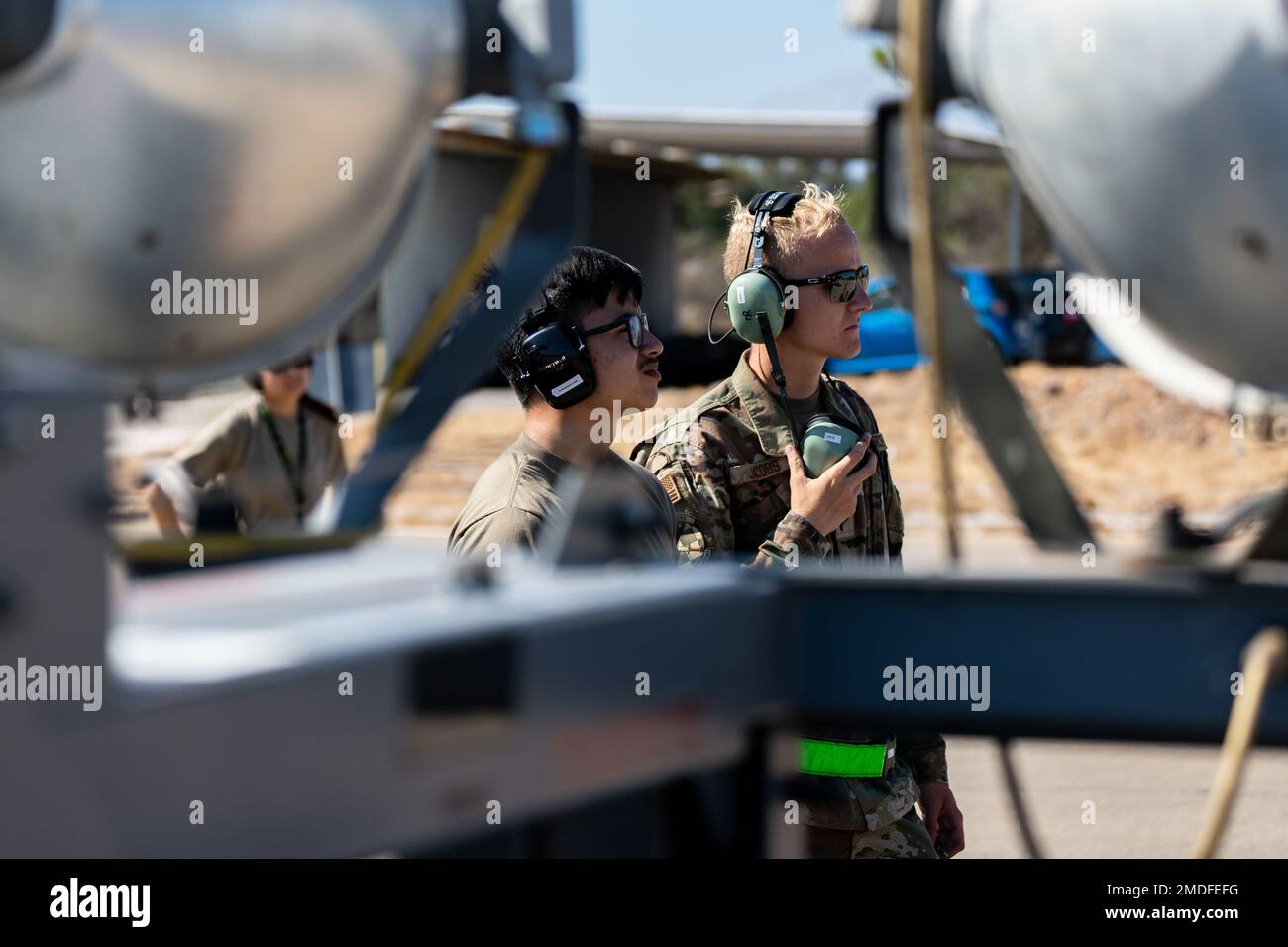 U.S. Air Force Airman 1st Class Aaron Jacobs, an F-35A crew chief, and ...