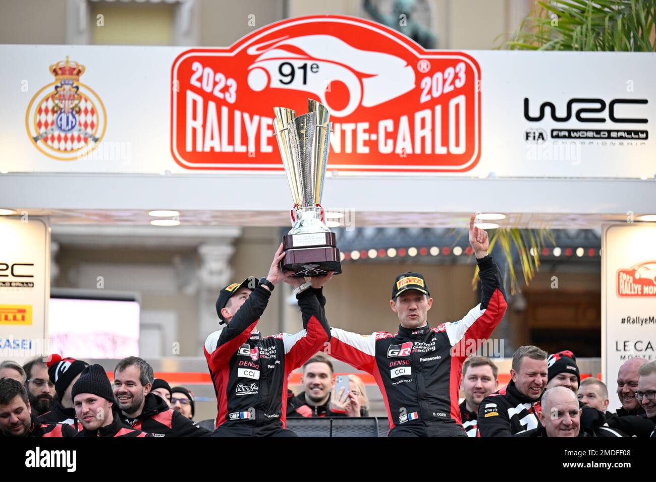 Celebrating the final Podium,Monaco Stock Photo - Alamy
