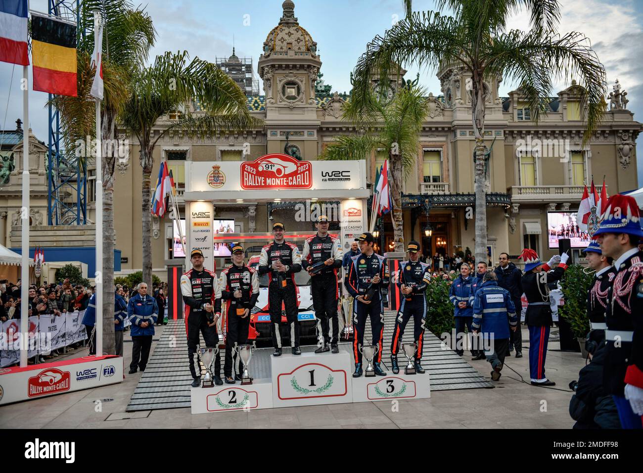 Celebrating the final Podium,Monaco Stock Photo - Alamy