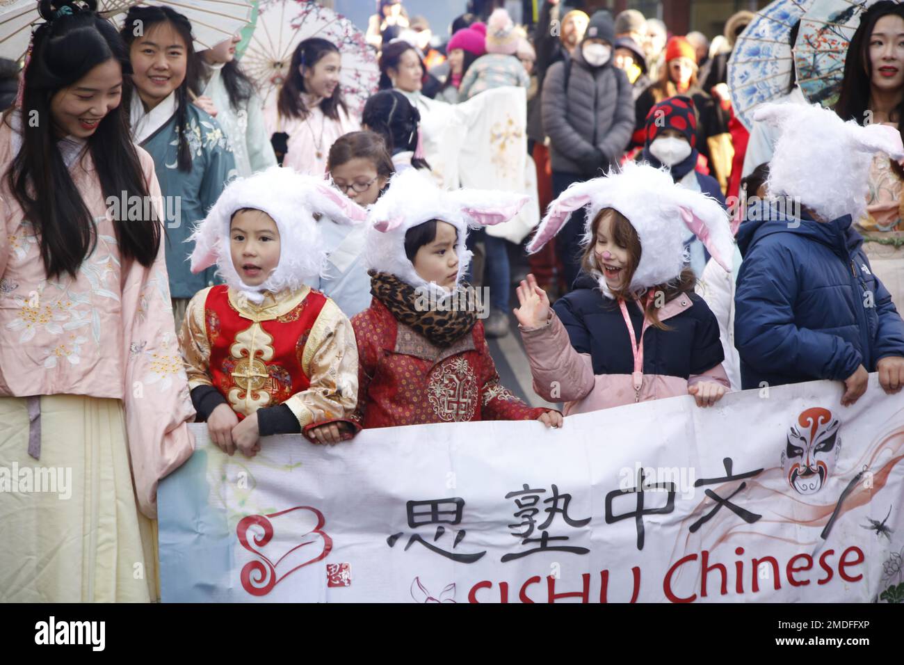 London UK, 22 January 2023. The Year of the Rabbit is celebrated in the ...