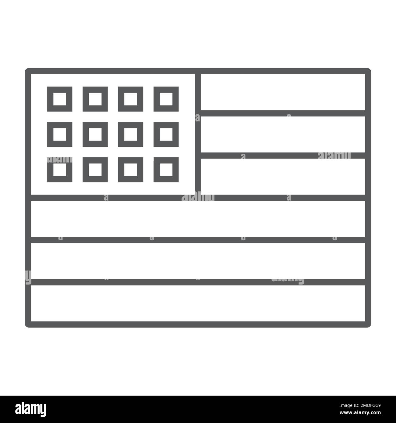 American flag thin line icon, usa and national, patriotic sign, vector ...