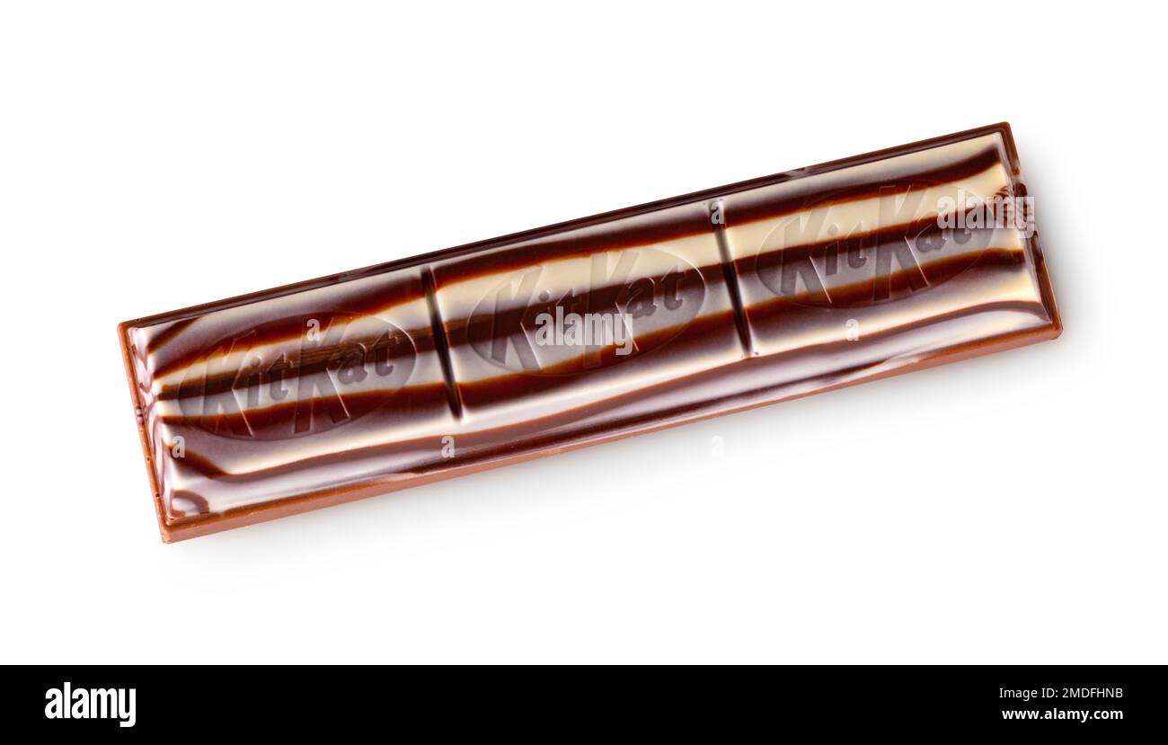 KAMCHATKA, RUSSIA - DECEMBER 22, 2022: Closeup of Kit Kat black candy ...