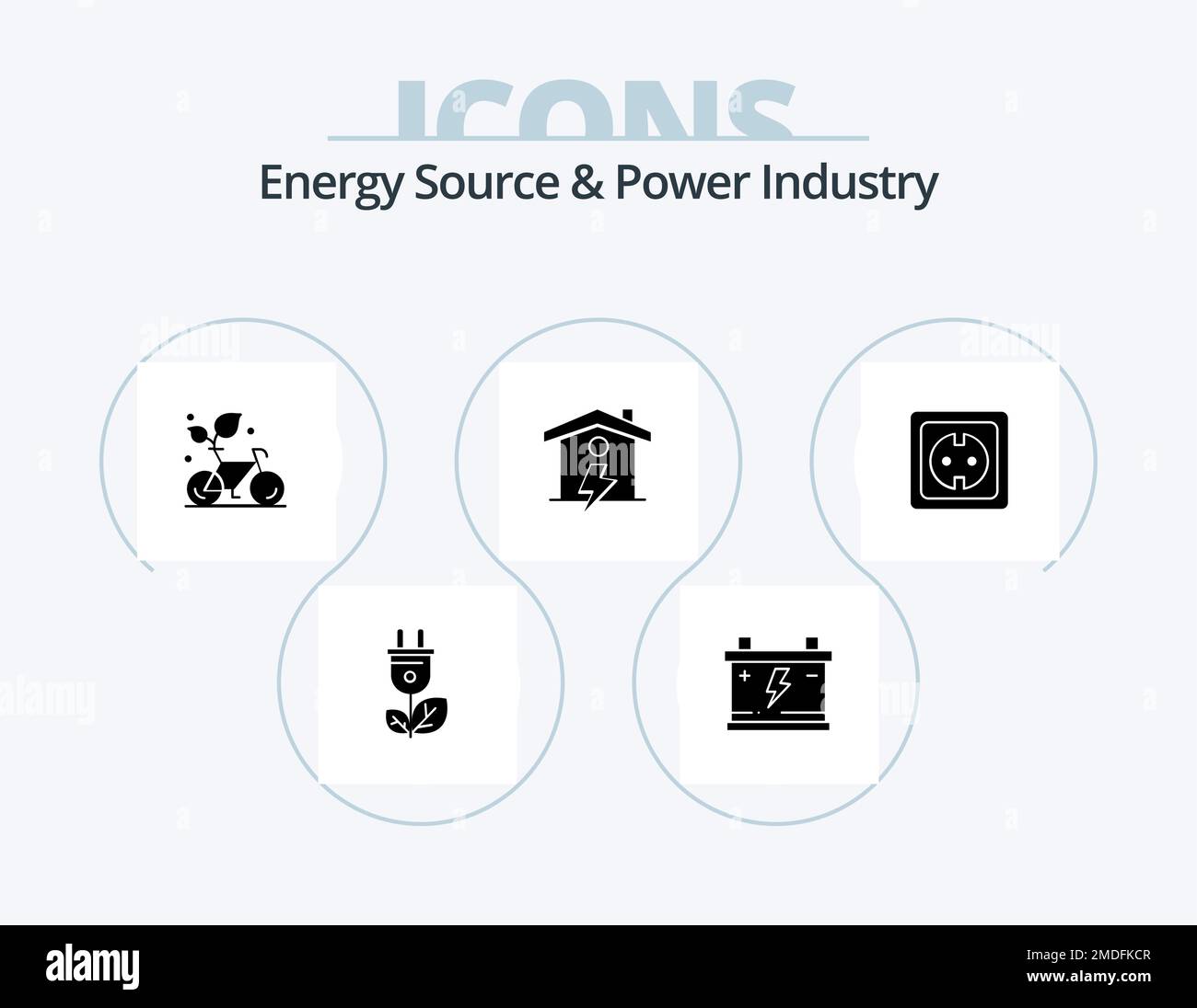 Energy Source And Power Industry Glyph Icon Pack 5 Icon Design ...