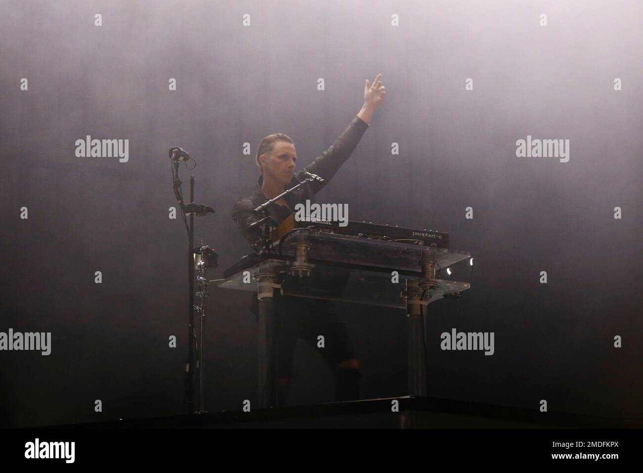 Musician Tyrone Lindqvist of the band Rufus Du Sol performs at the 2021 ...