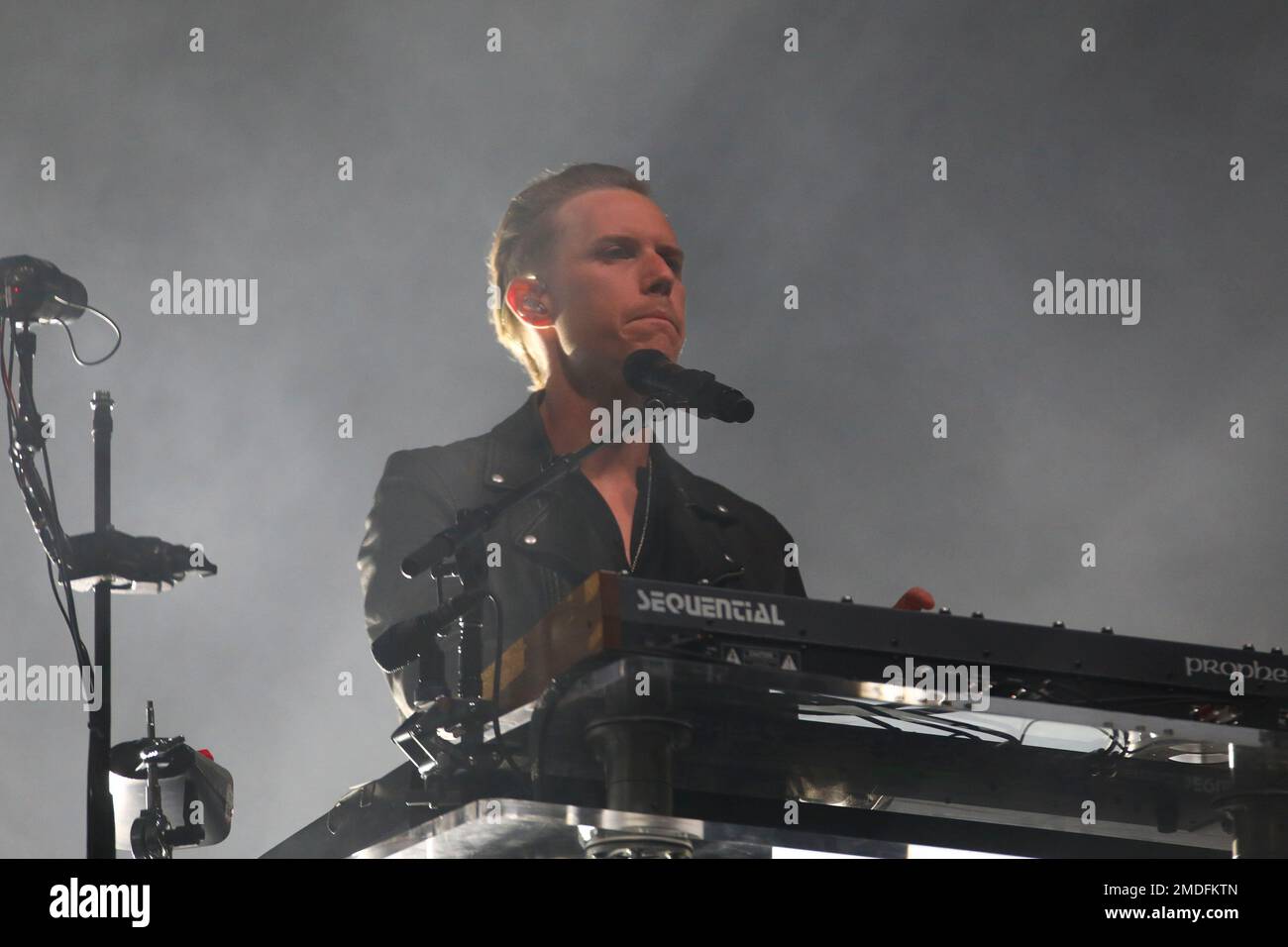 Musician Tyrone Lindqvist of the band Rufus Du Sol performs at the 2021 ...