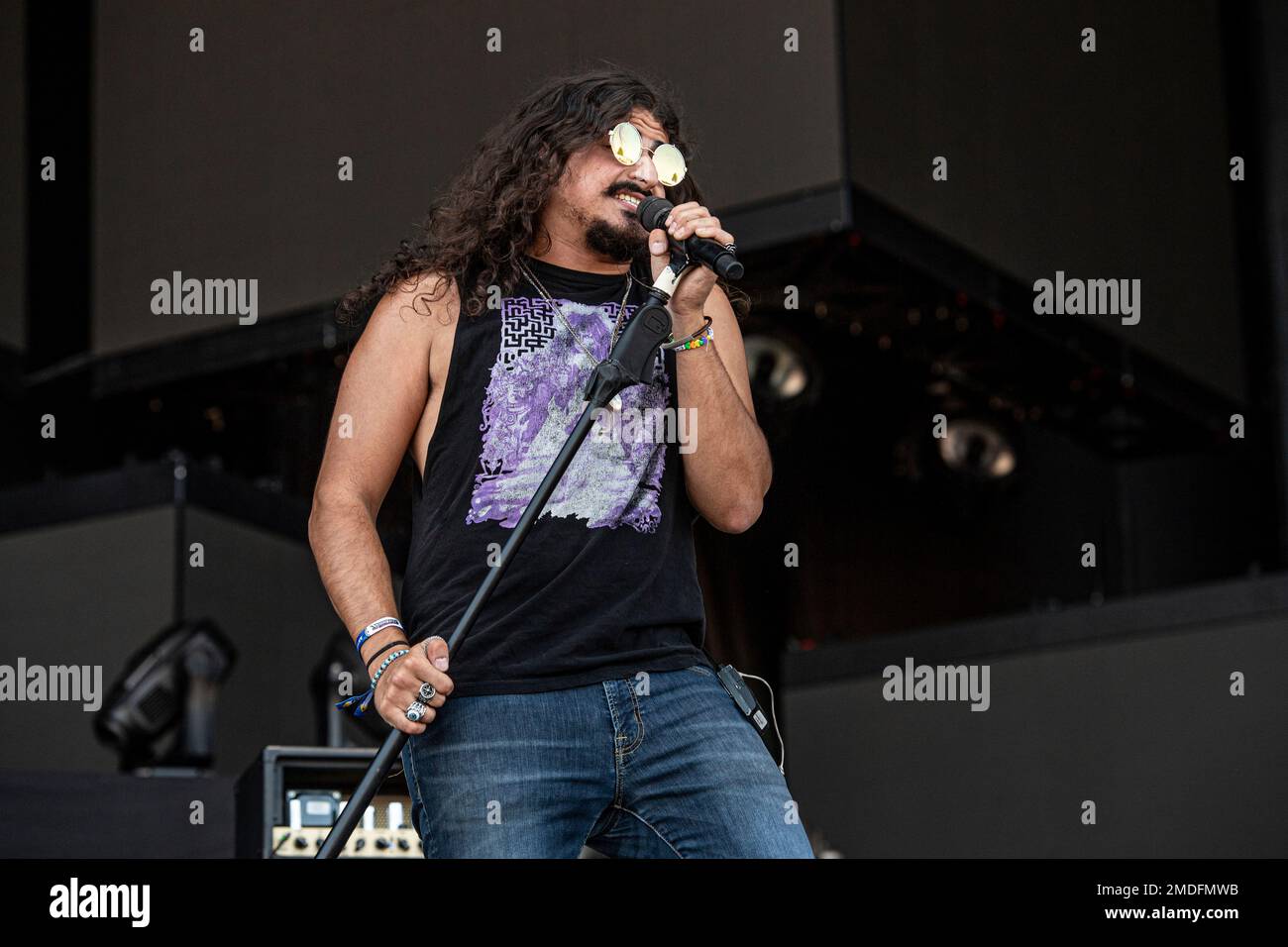 Ehab Omran of South of Eden performs at Louder Than Life Festival 2021 at Highland Festival ...