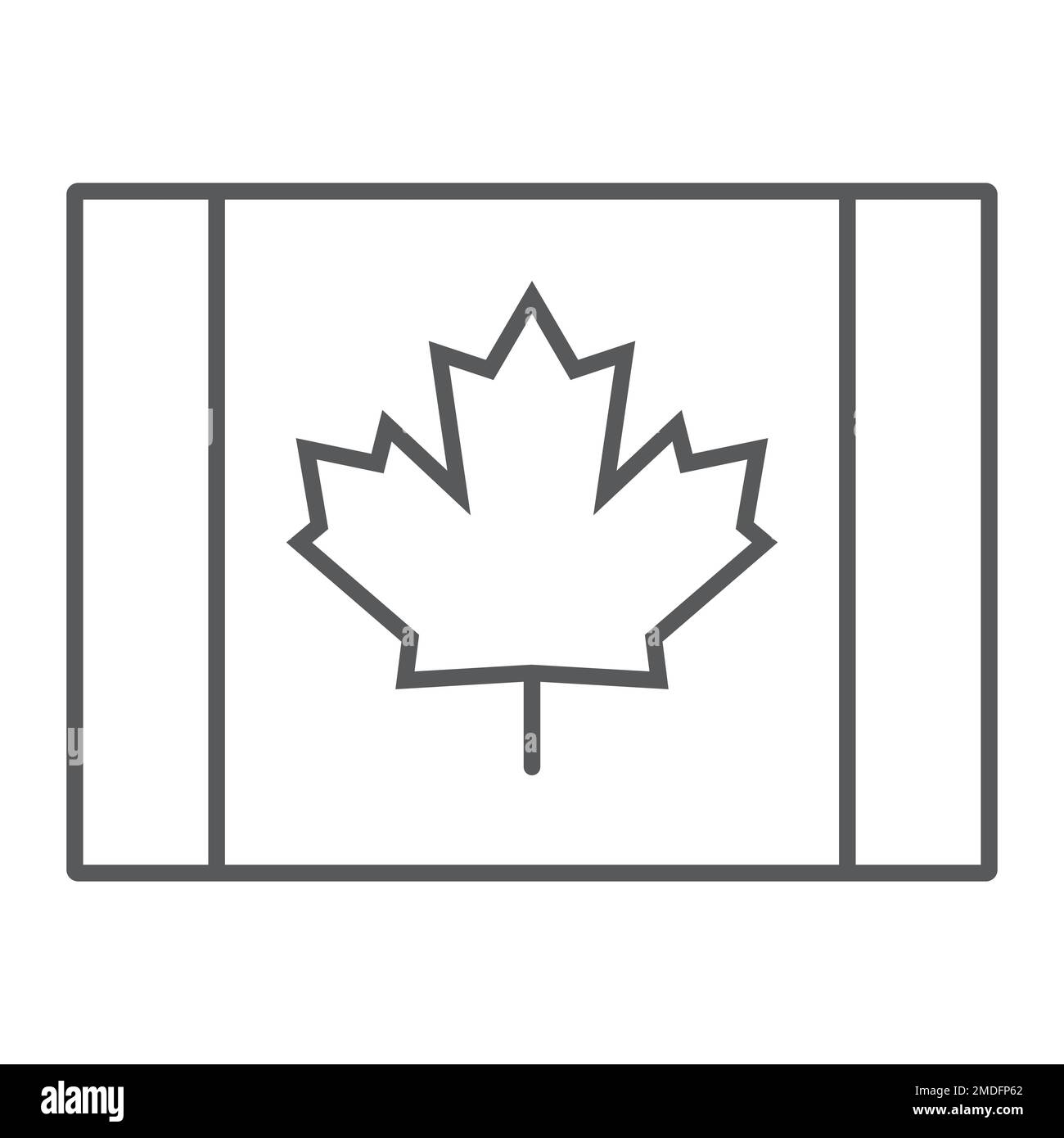 Canadian flag thin line icon, canada and maple, leaf sign, vector ...