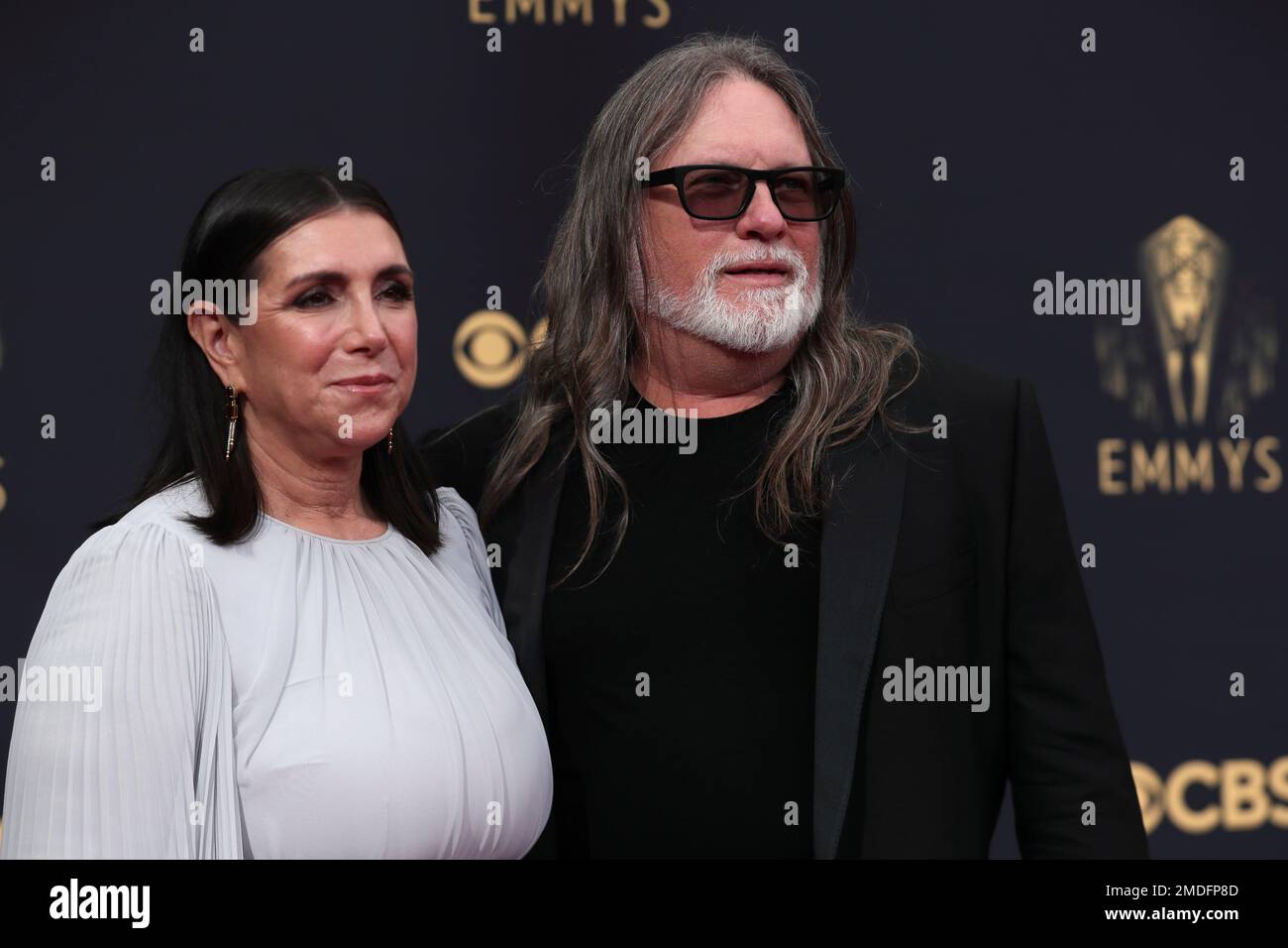 Stacey Sher, left, and Kerry Brown arrives at the 73rd Emmy Awards at ...