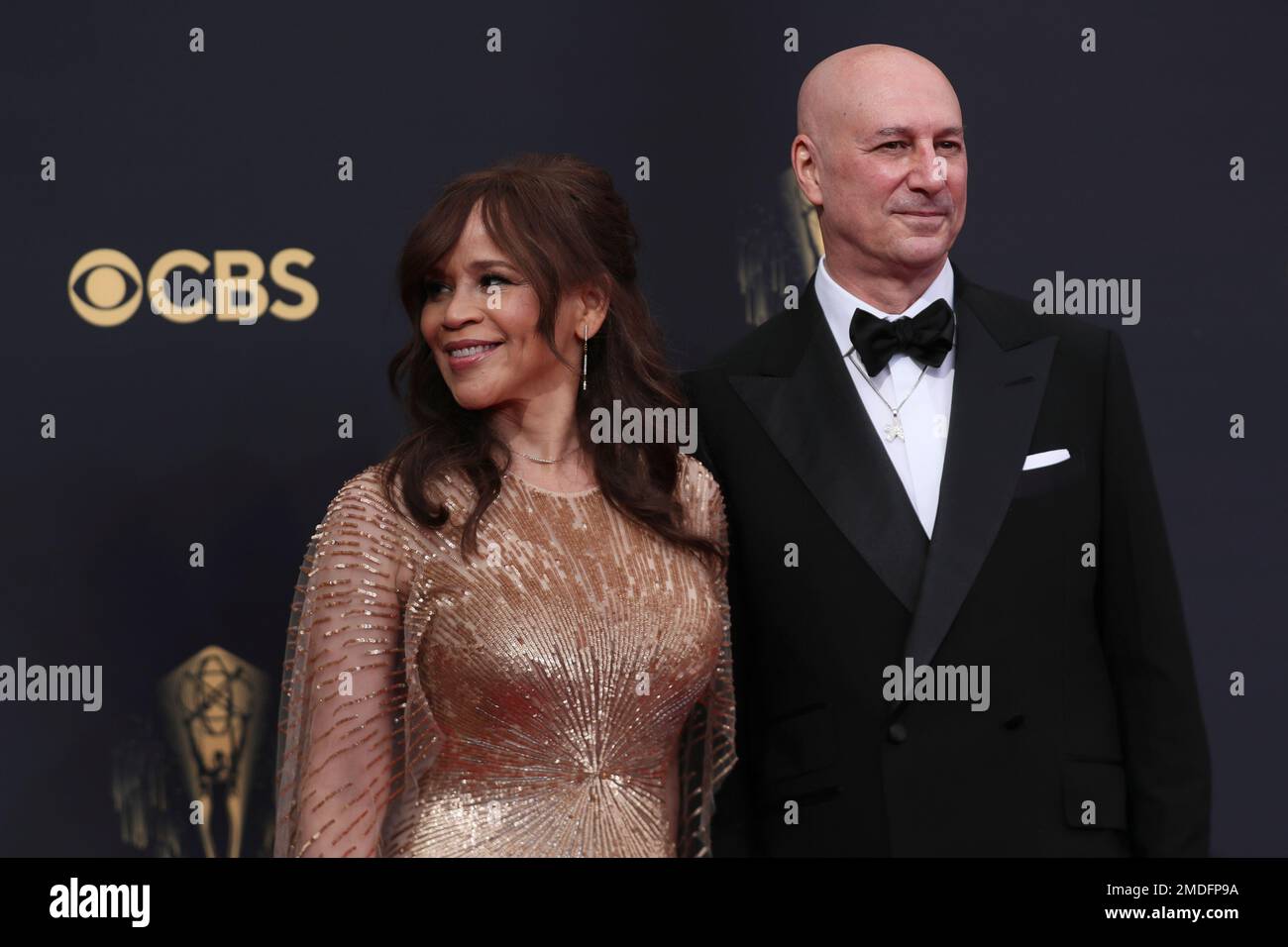 Rosie Perez and Eric Haze arrive at the 73rd Emmy Awards at the JW Marriott on Sunday, Sept. 19 ...