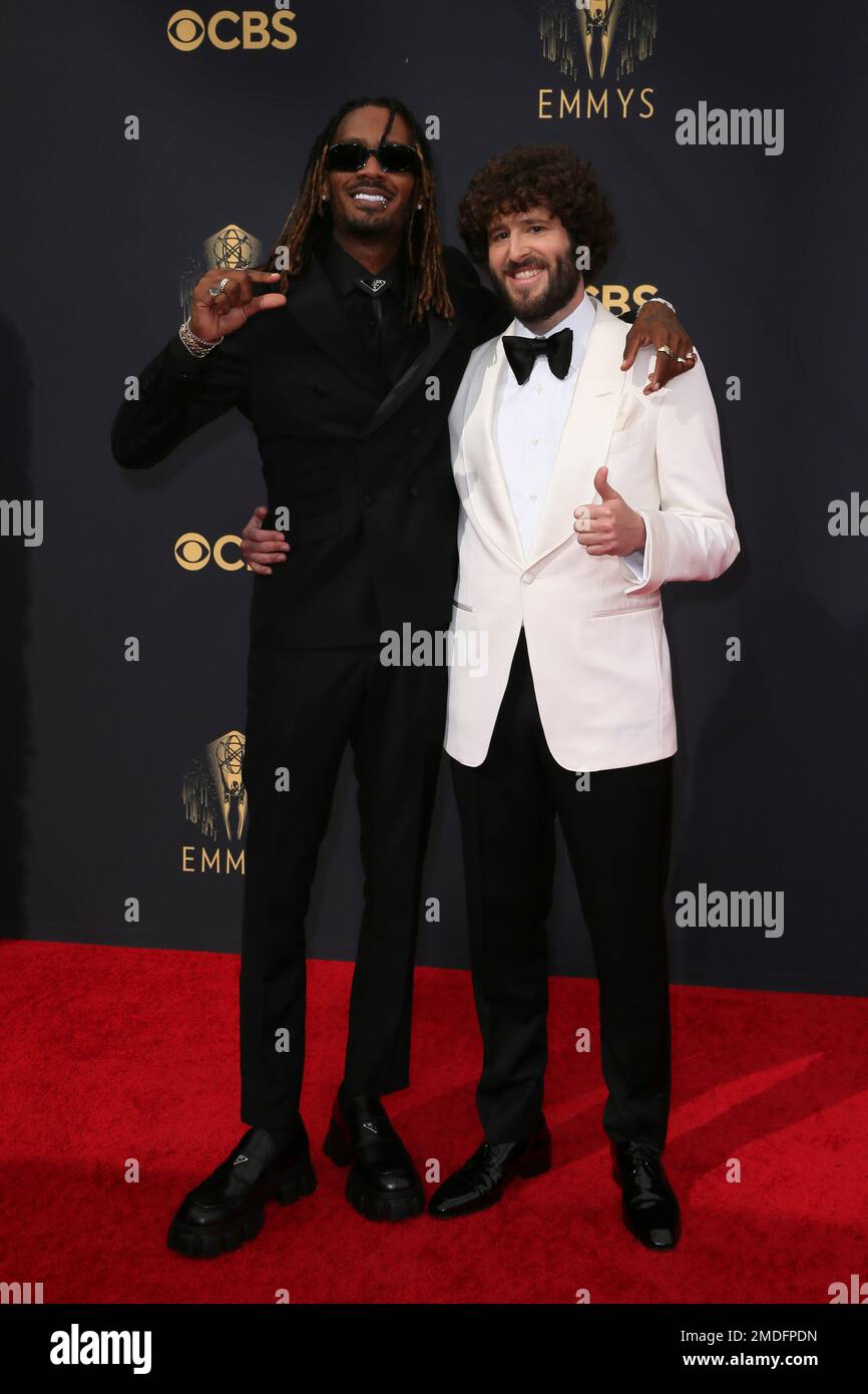 GaTa, left, and Dave Burd arrive at the 73rd Emmy Awards at the JW ...