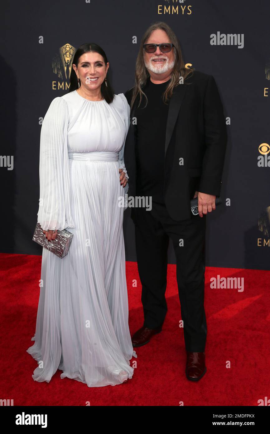 Stacey Sher, left, and Kerry Brown arrives at the 73rd Emmy Awards at ...