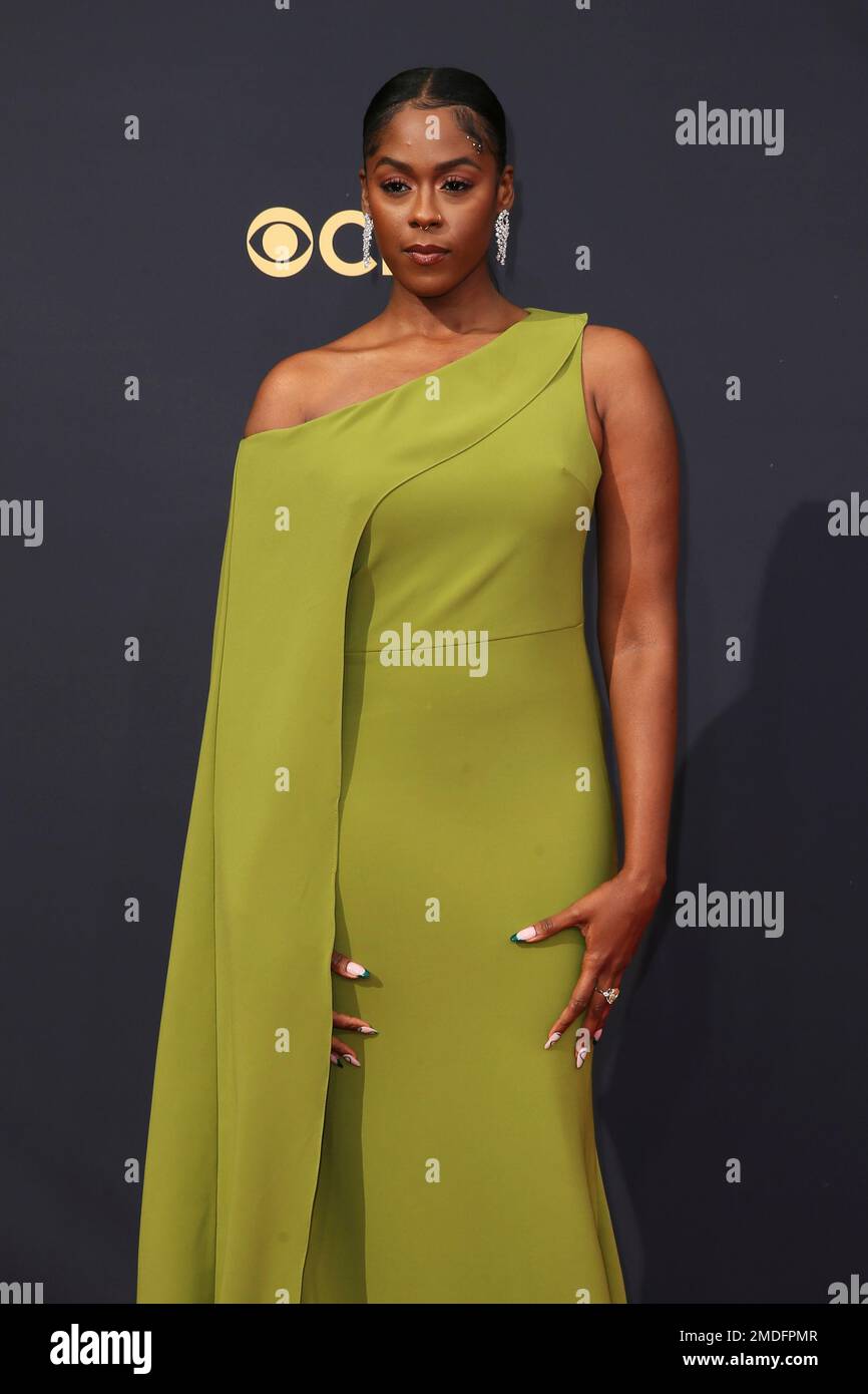 Moses Ingram arrives at the 73rd Emmy Awards at the JW Marriott on ...