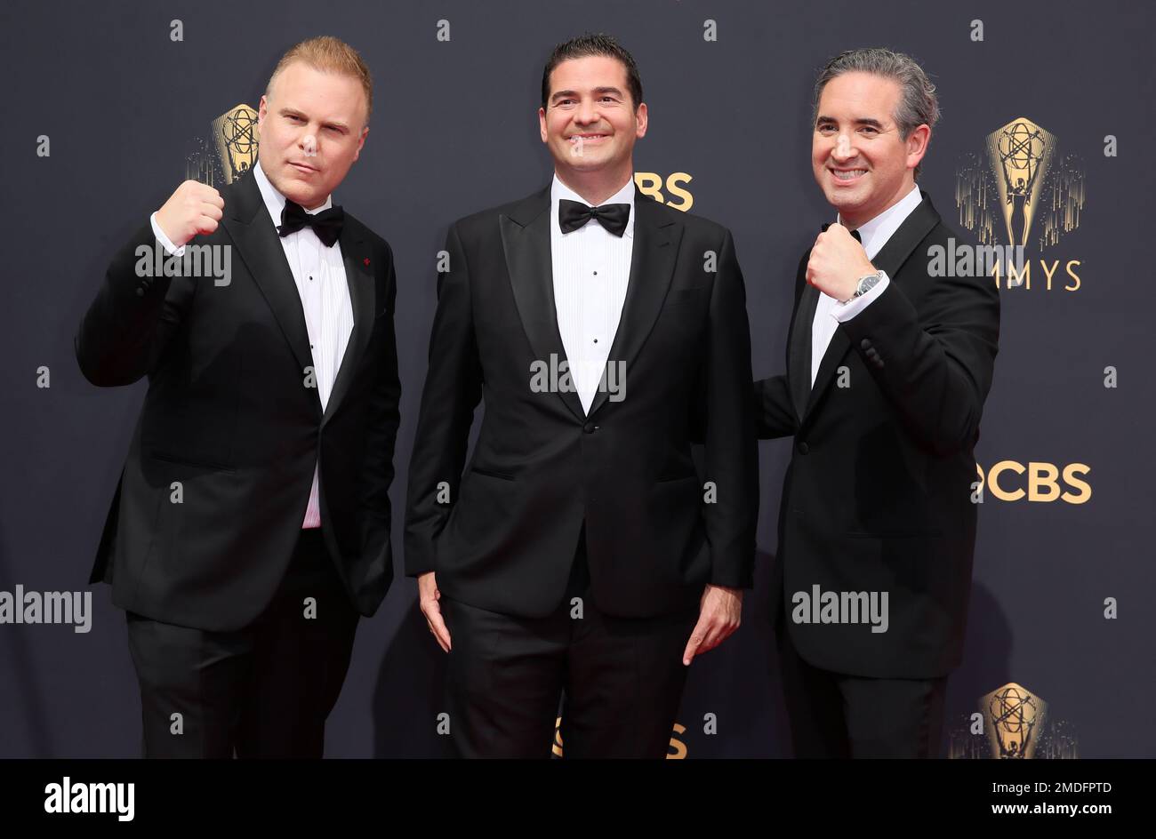 Josh Heald, from left, Jon Hurwitz and Hayden Schlossberg arrive at the ...
