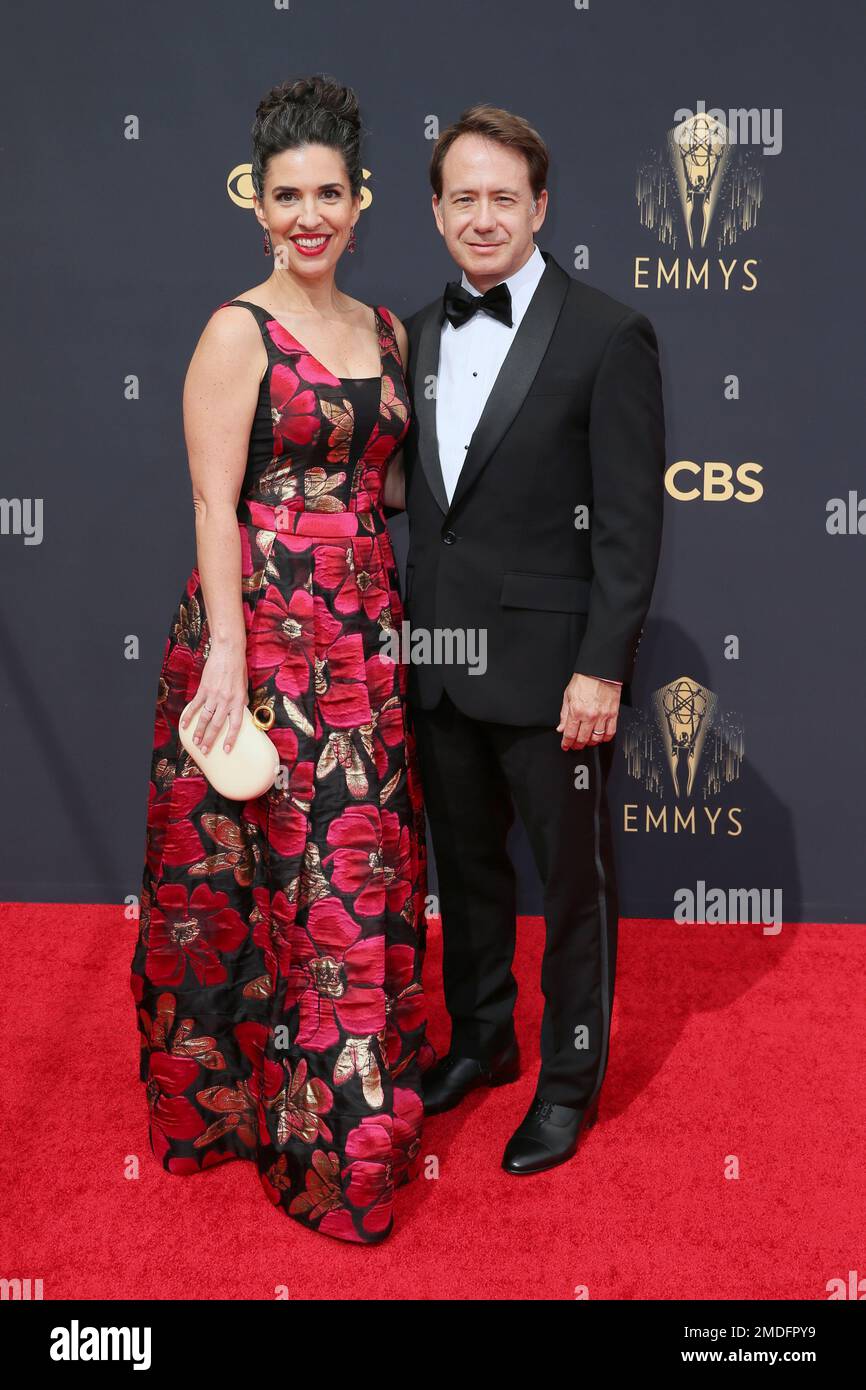 Jac Schaeffer, left, and Jacob Vaughan arrive at the 73rd Emmy Awards ...