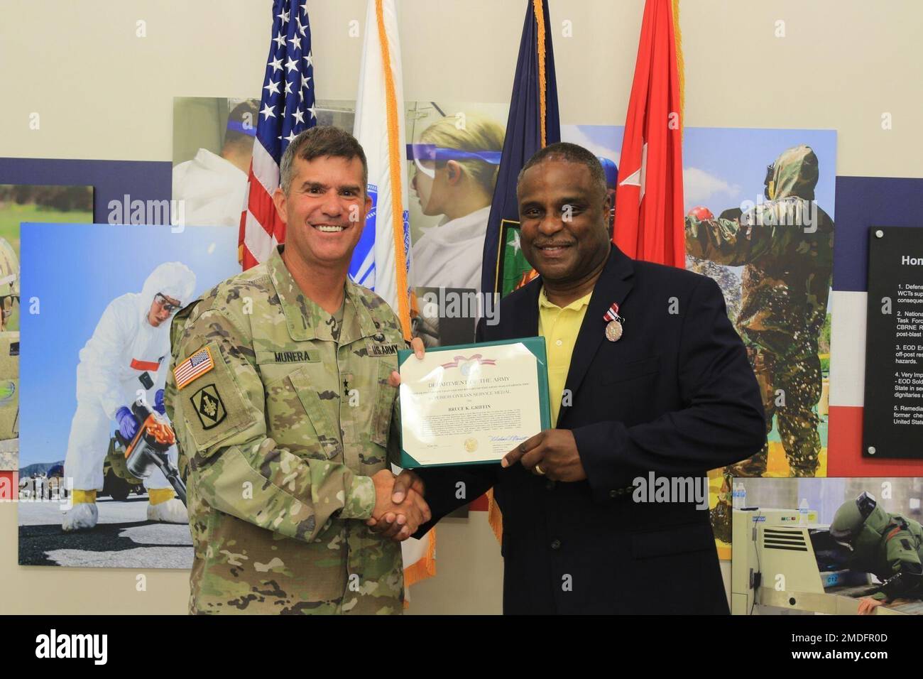 Maj. Gen. Antonio V. Munera (left), the commanding general of the 20th ...