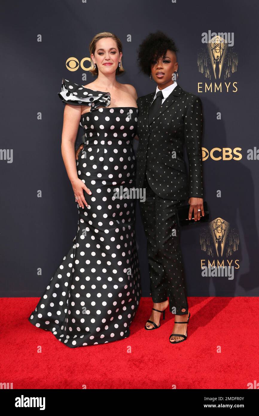 Lauren Morelli and Samira Wiley arrive at the 73rd Emmy Awards at the ...
