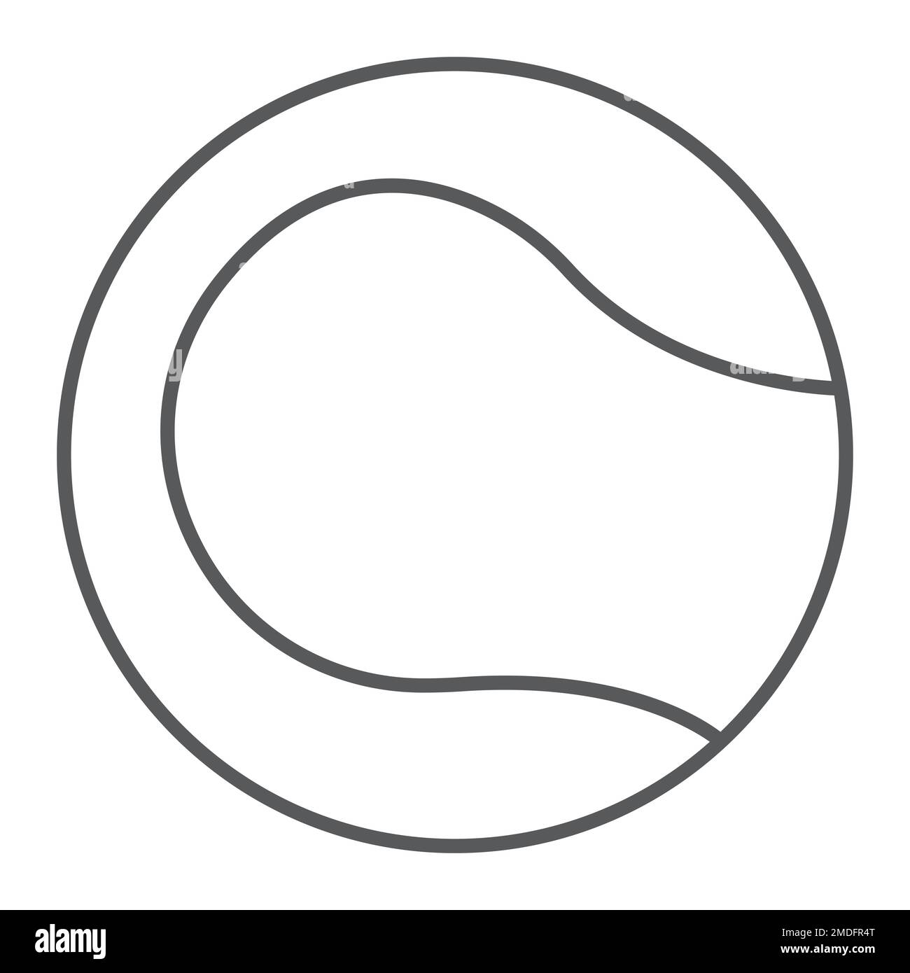 Tennis ball thin line icon, game and sport, ball sign, vector graphics ...
