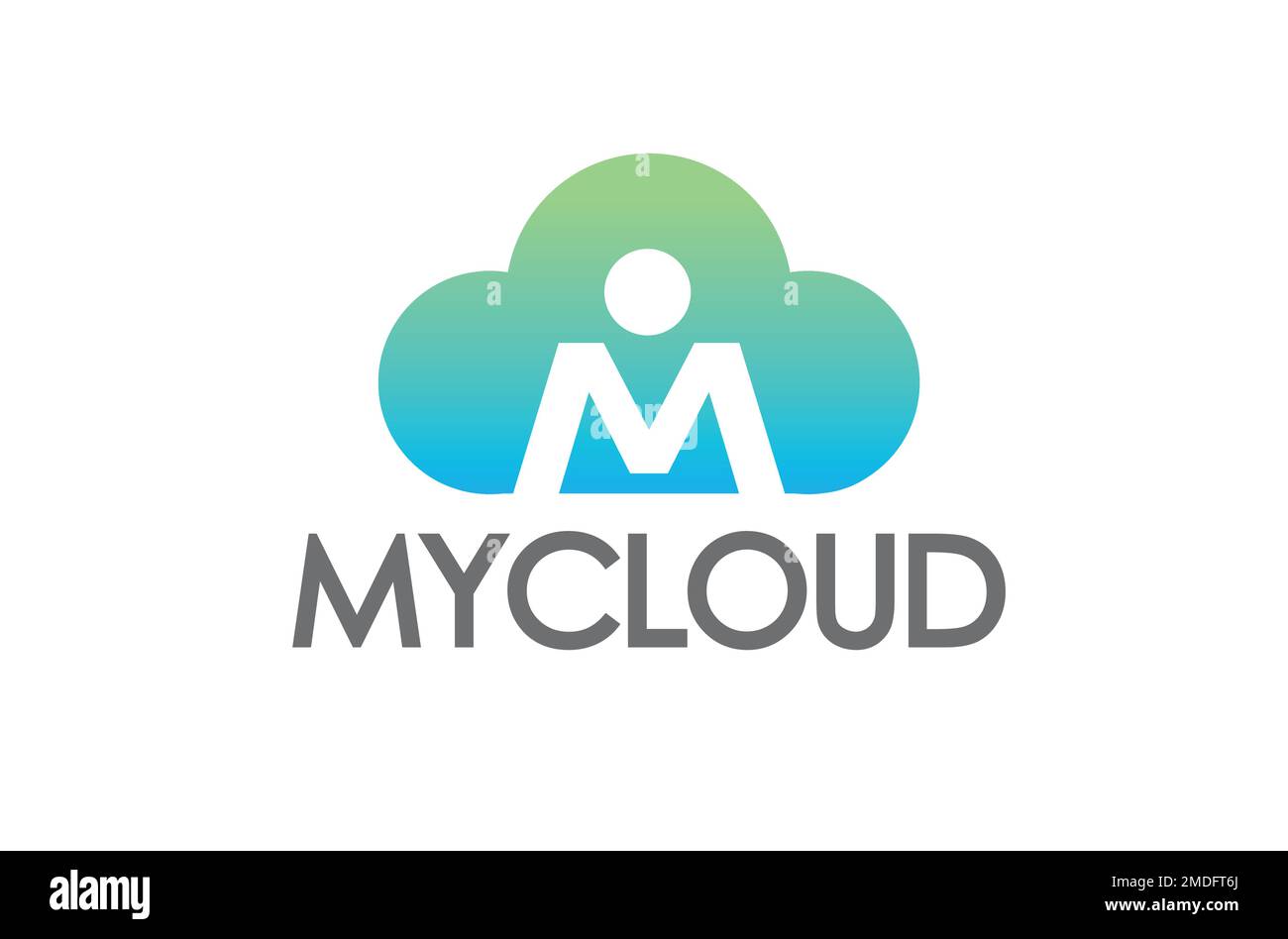 creative blue cloud m letter logo vector design symbol illustration ...