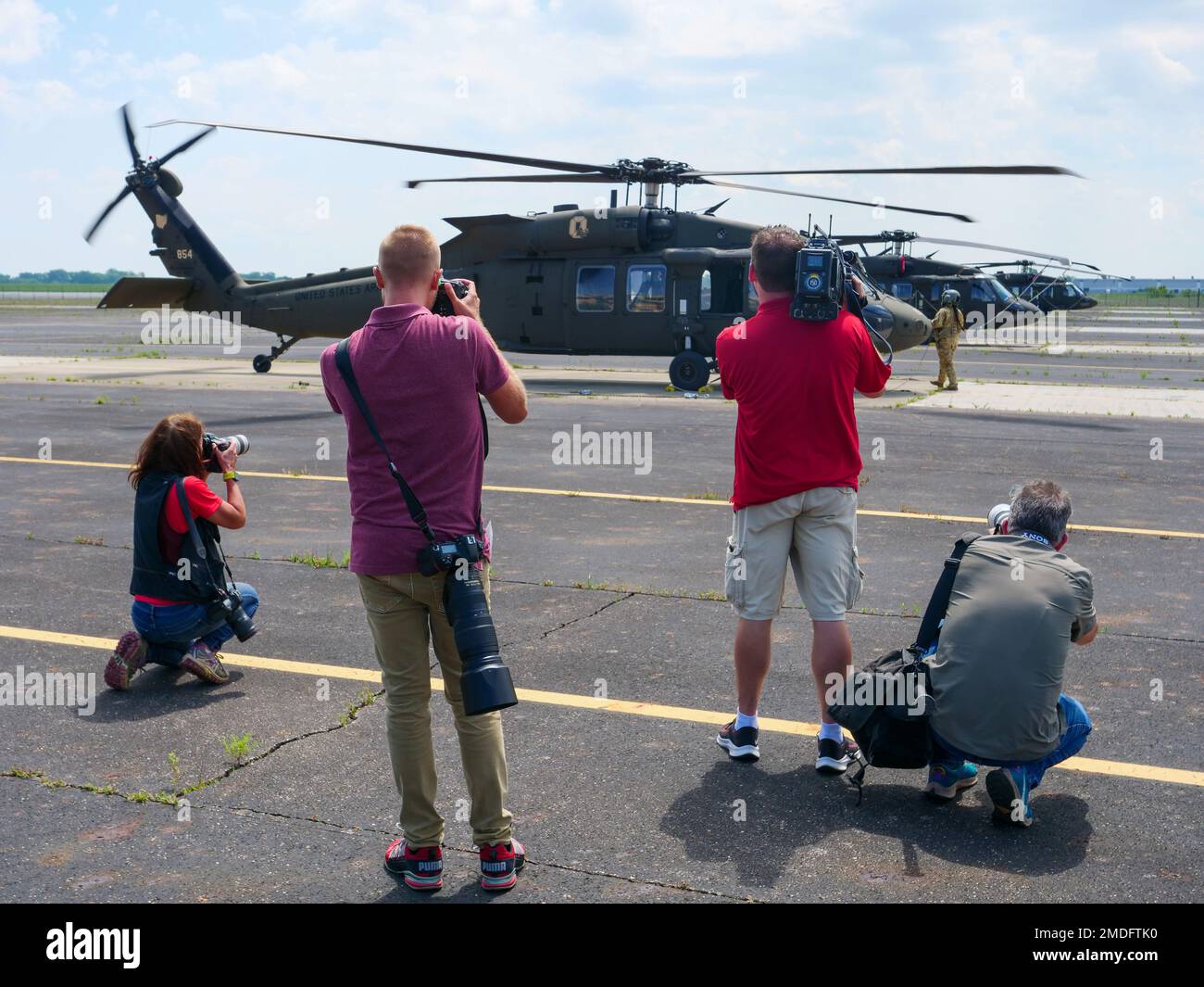 Members of the media take part in an Ohio National Guard orientation ...