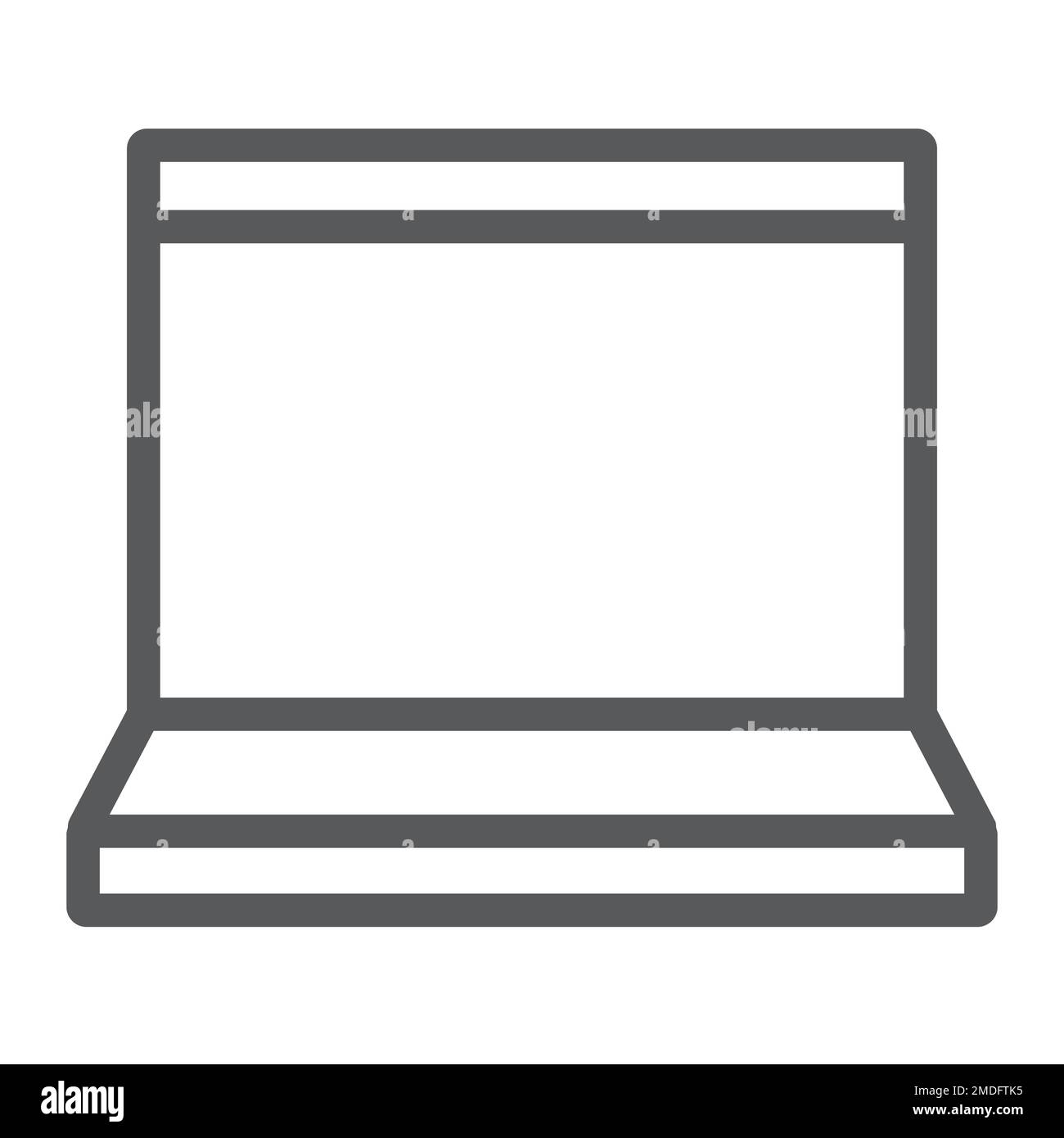 Laptop line icon, electronic and computer, notebook sign, vector ...