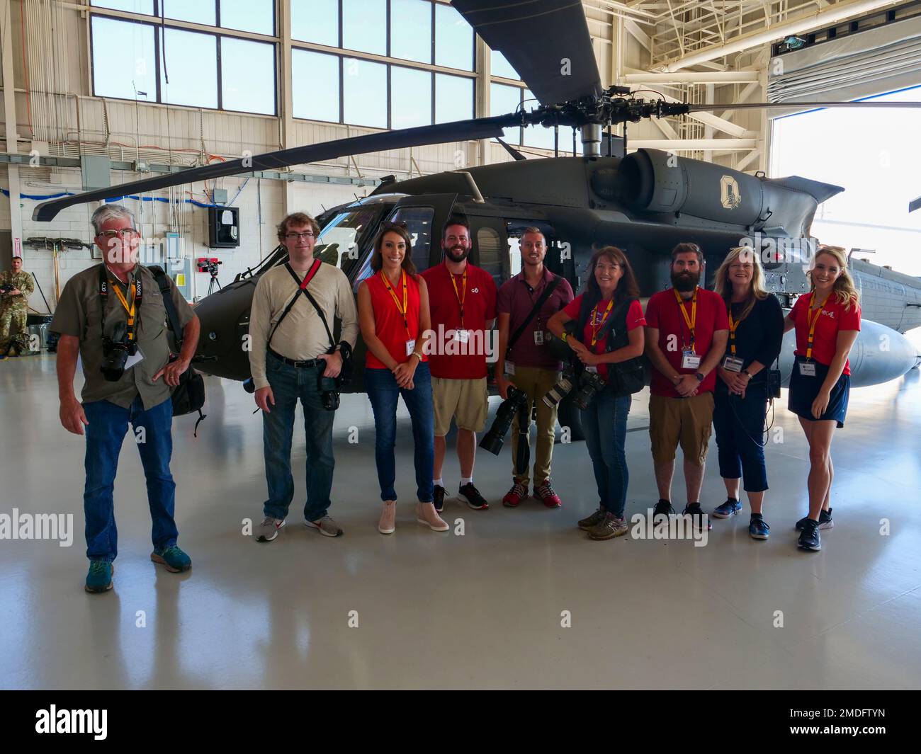 Members of the media take part in an Ohio National Guard orientation ...