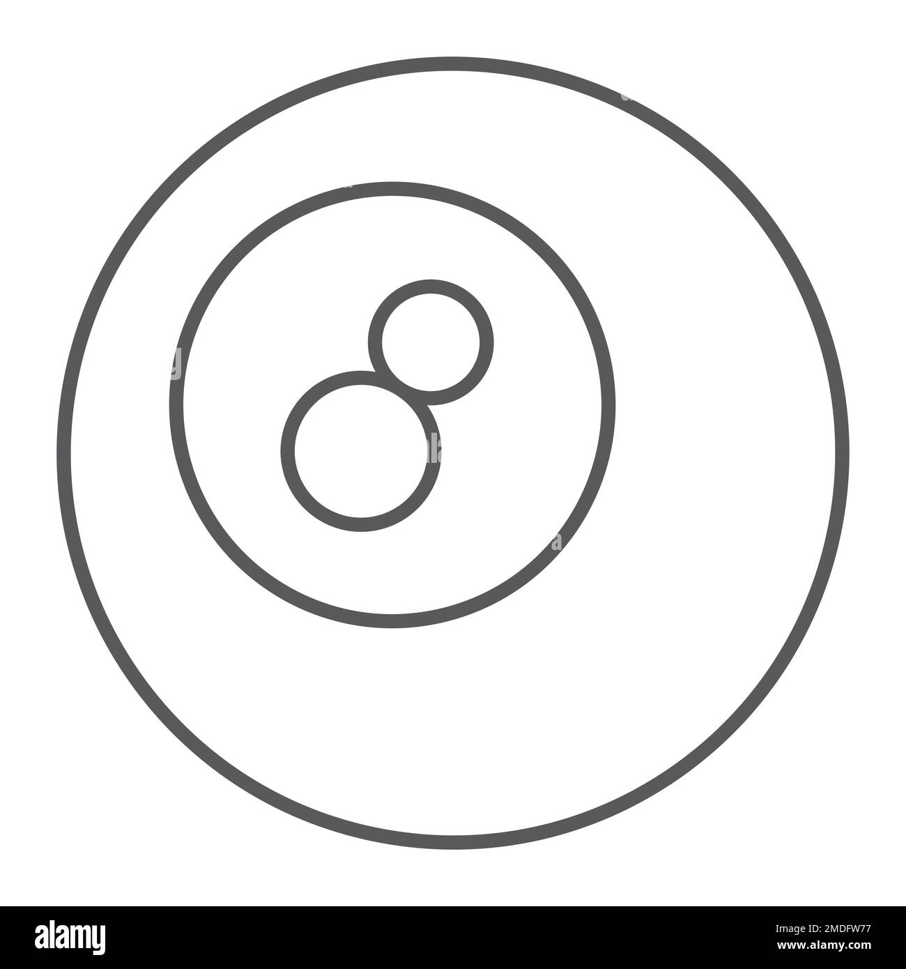 Pool ball thin line icon, game and sport, ball sign, vector graphics, a ...