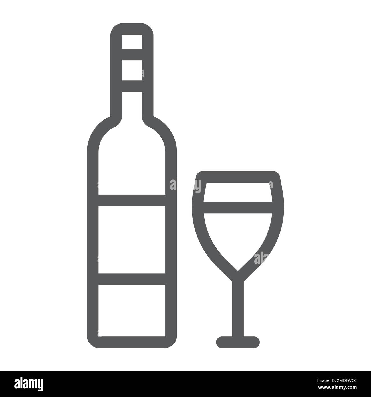 Wine line icon, alcohol and drink, glass sign, vector graphics, a ...