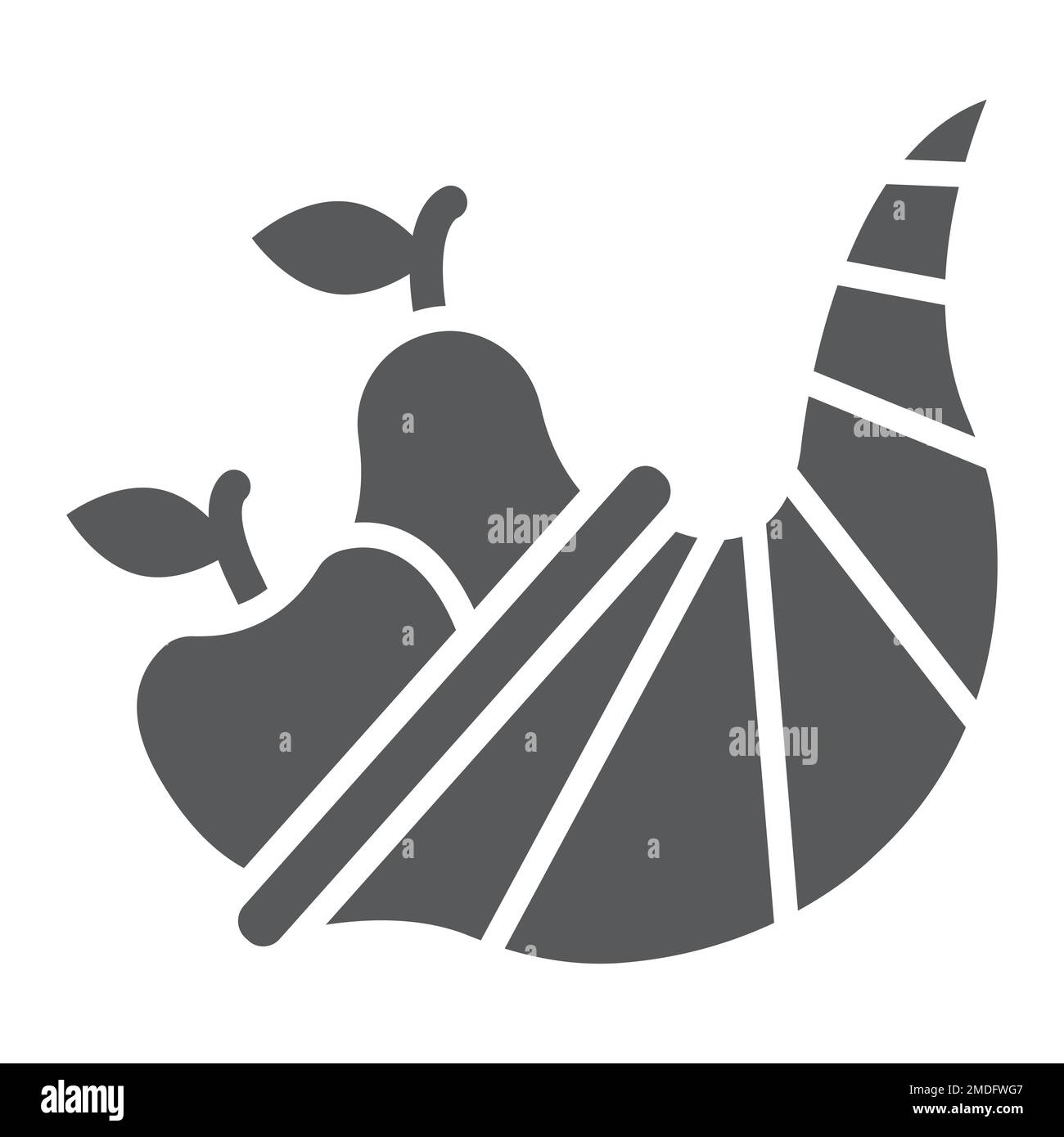 Cornucopia glyph icon, harvest and food, basket sign, vector graphics ...