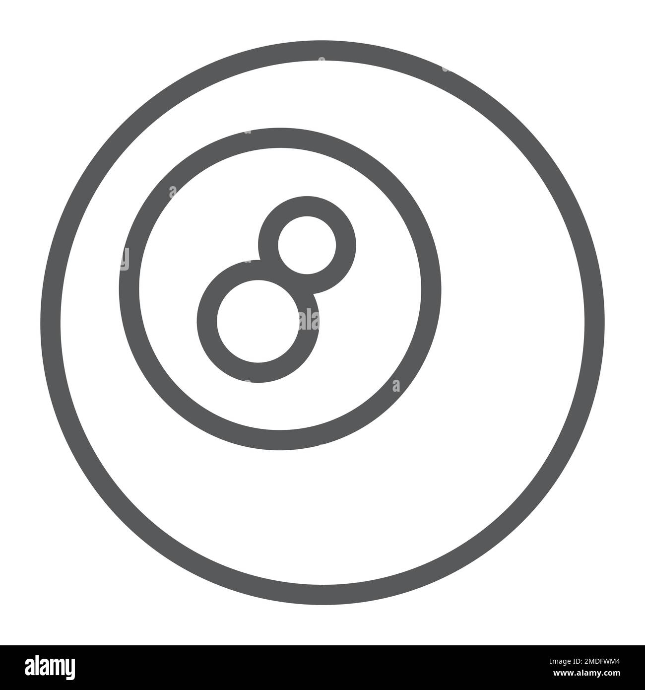 Pool ball line icon, game and sport, ball sign, vector graphics, a ...