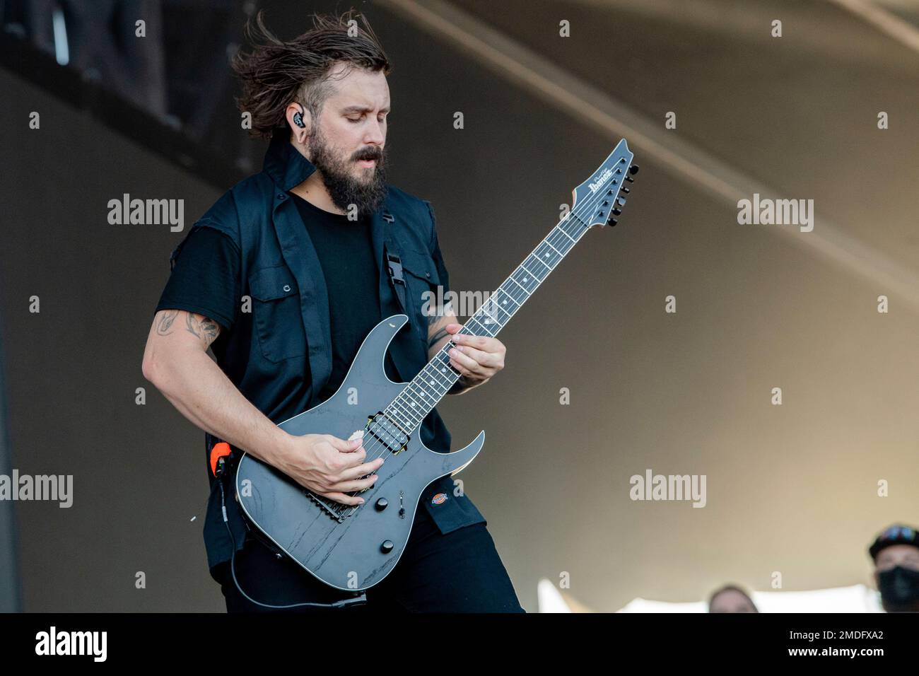Zach Huston of Beartooth performs at Louder Than Life Festival 2021 at ...