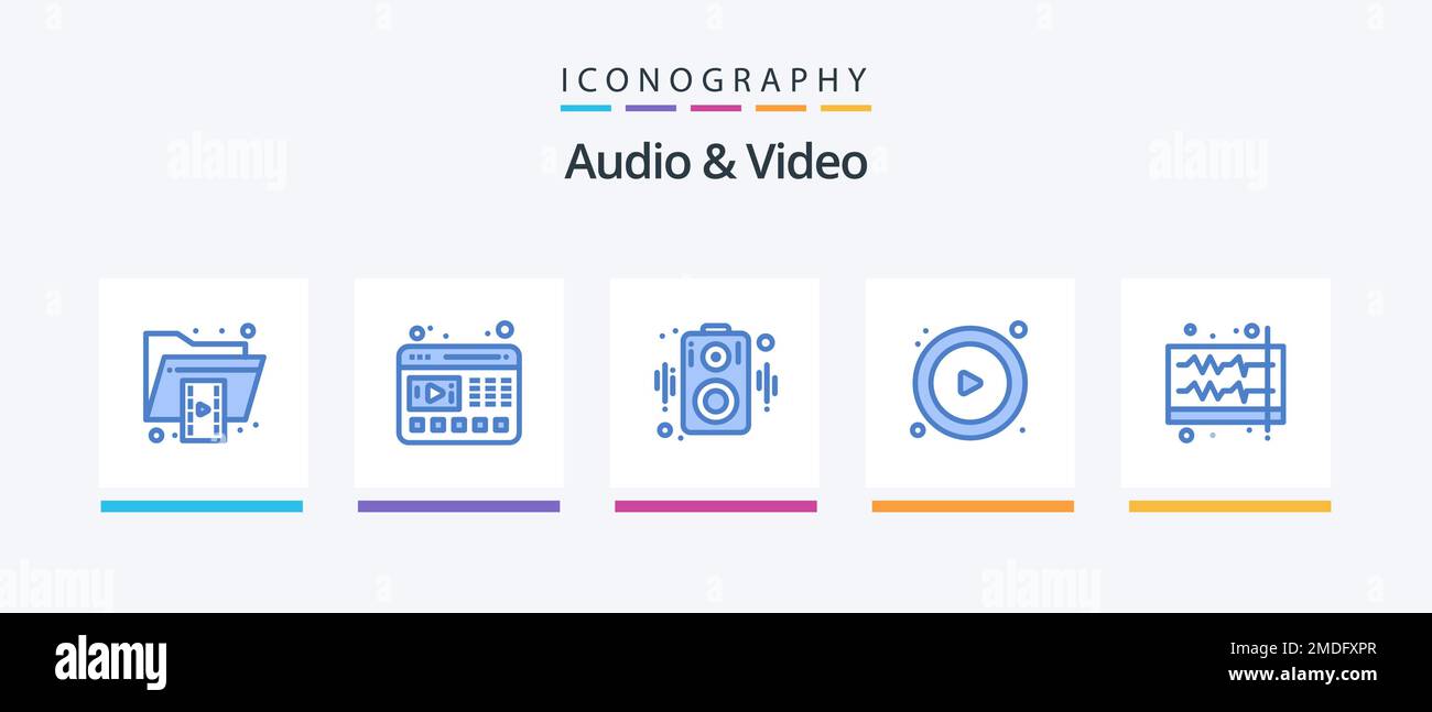 Audio And Video Blue 5 Icon Pack Including sound. audio. website ...