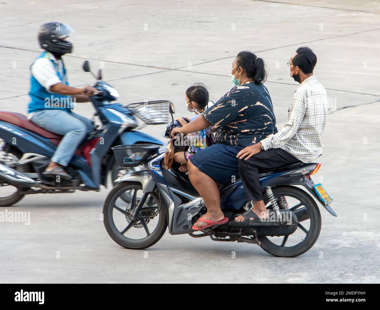 SAMUT PRAKAN, THAILAND, OCT 12 2022, An elderly man and a woman are ...