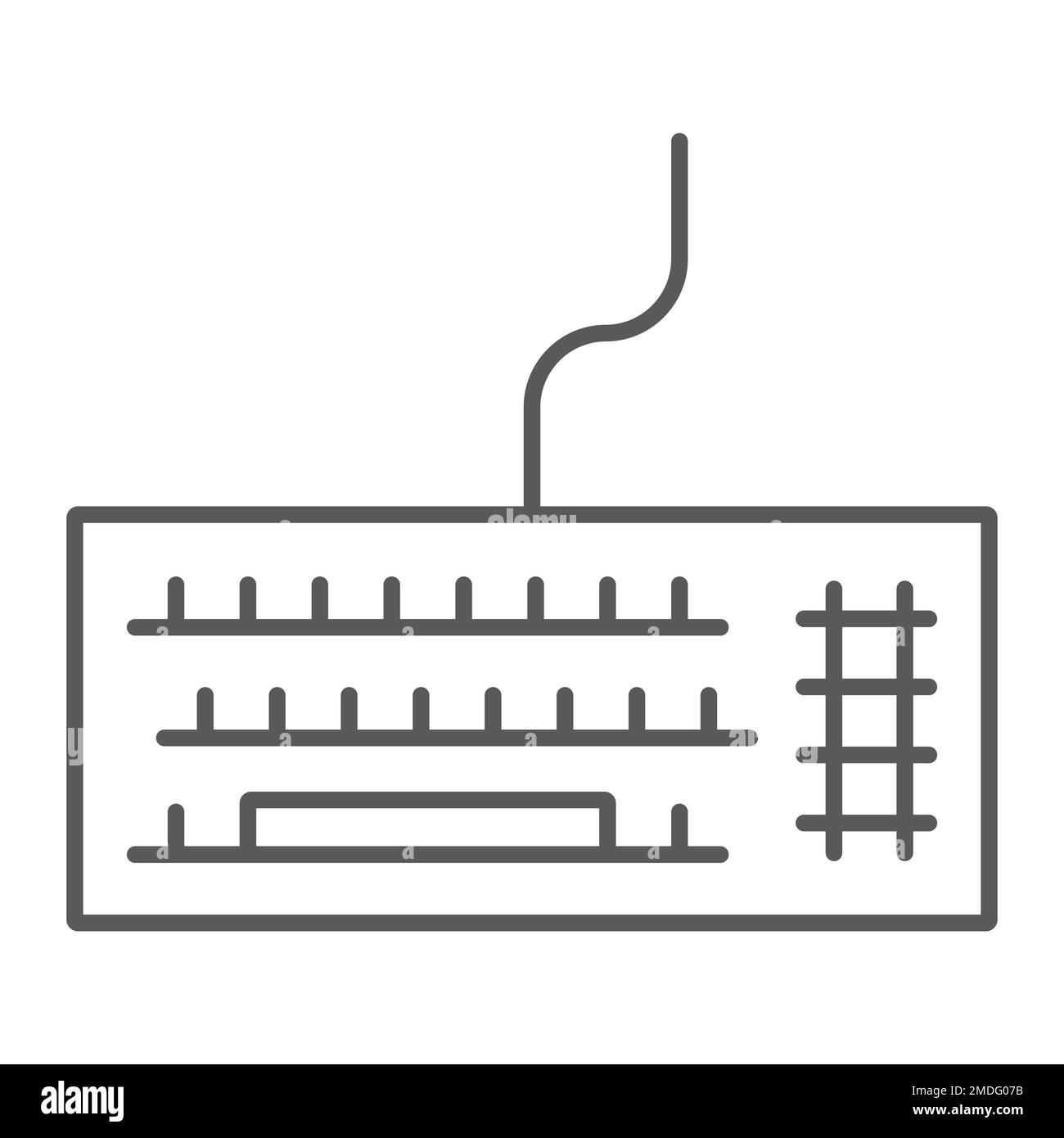 Keyboard thin line icon, electronic and device, keypad sign, vector graphics, a linear pattern ...