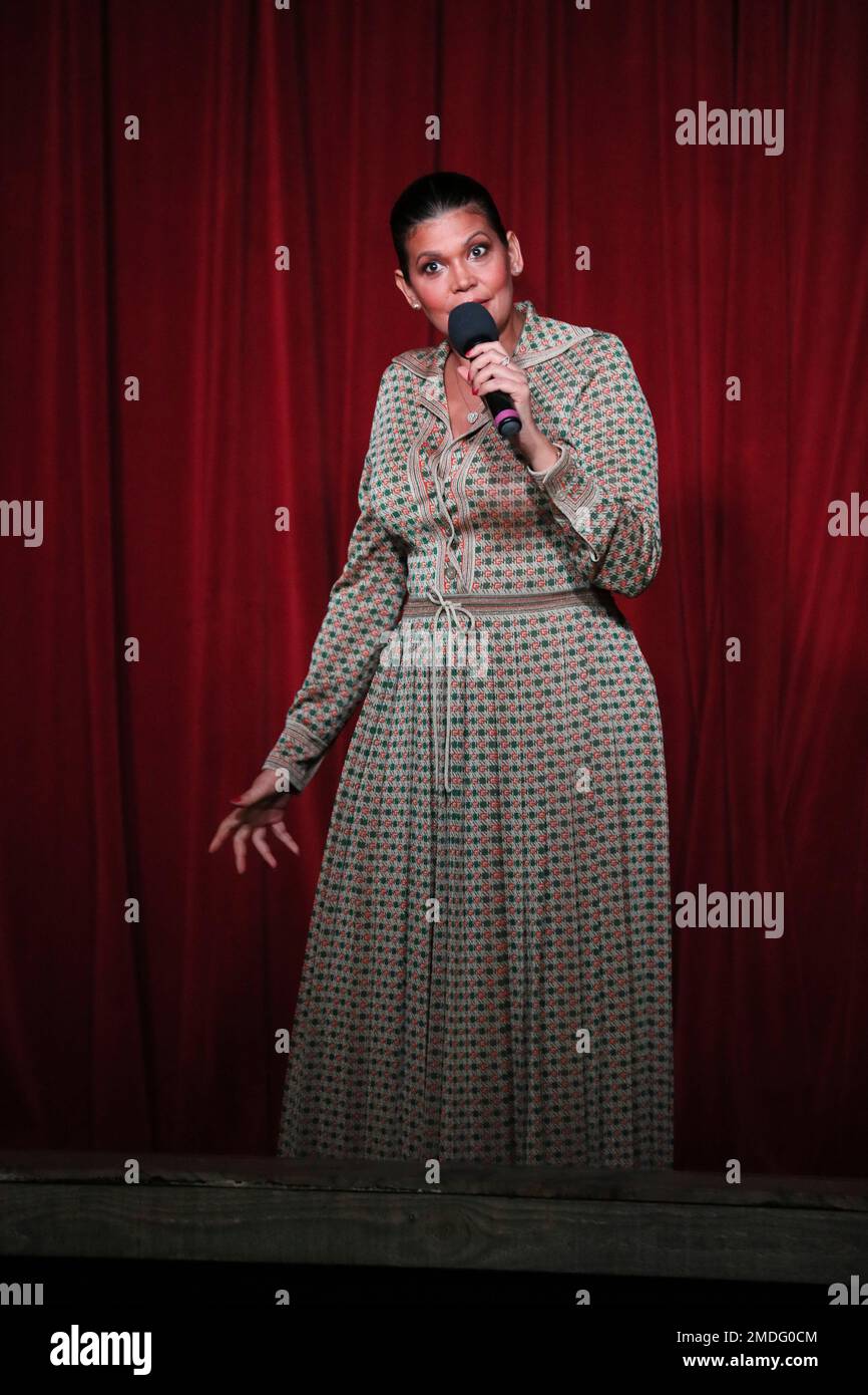 Comedian Aida Rodriguez performs during The Latinx House Reception ...