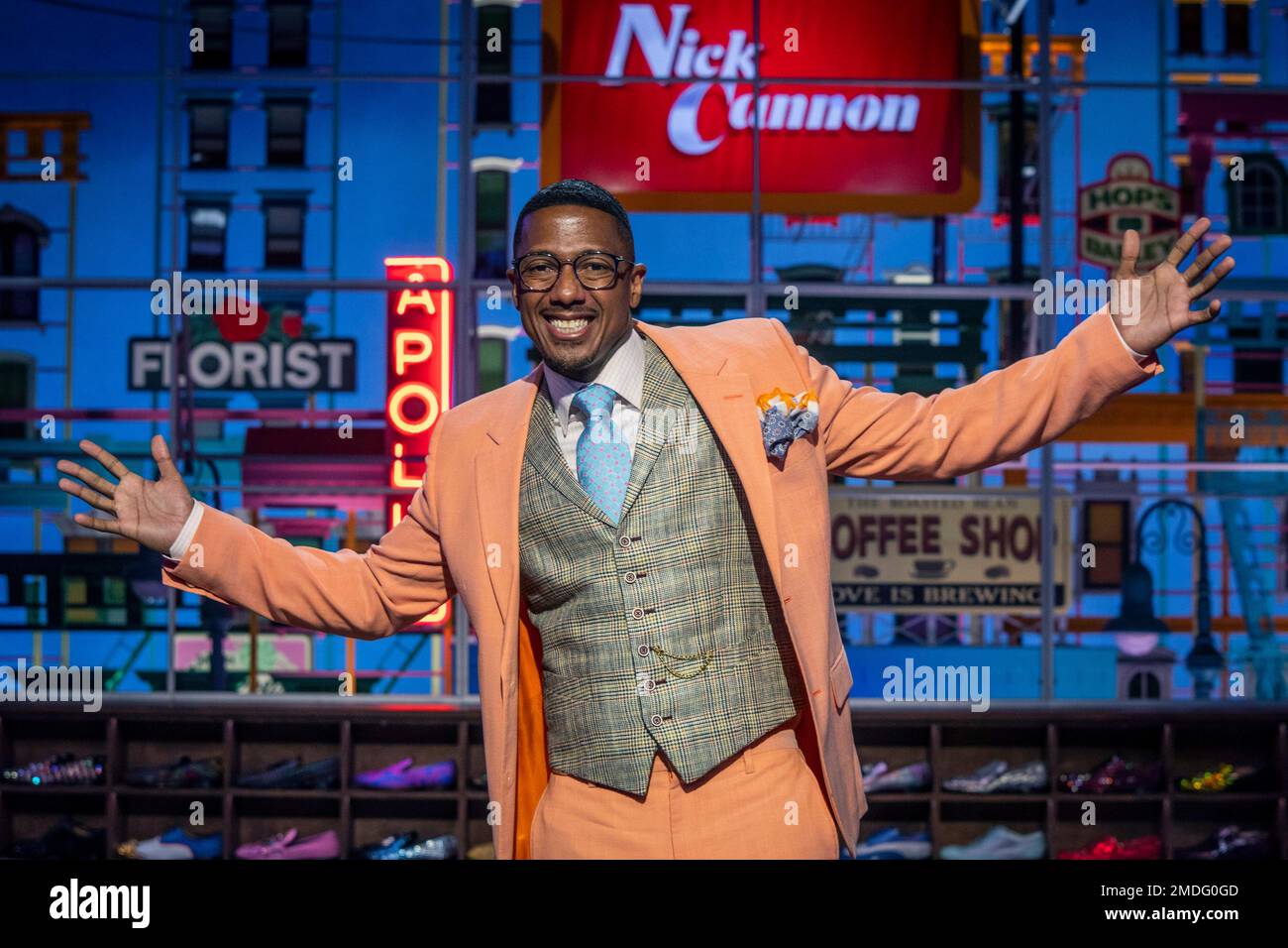 Talk show host Nick Cannon poses for a portrait on the set of "Nick ...