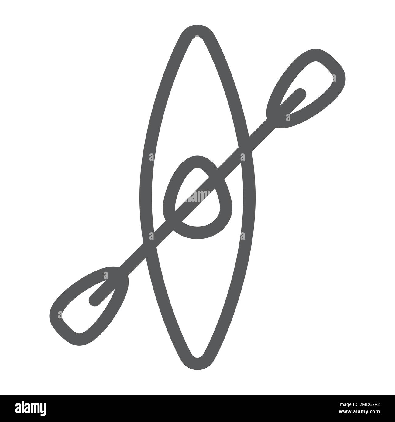 Kayak line icon, water and sport, river rafting sign, vector graphics ...