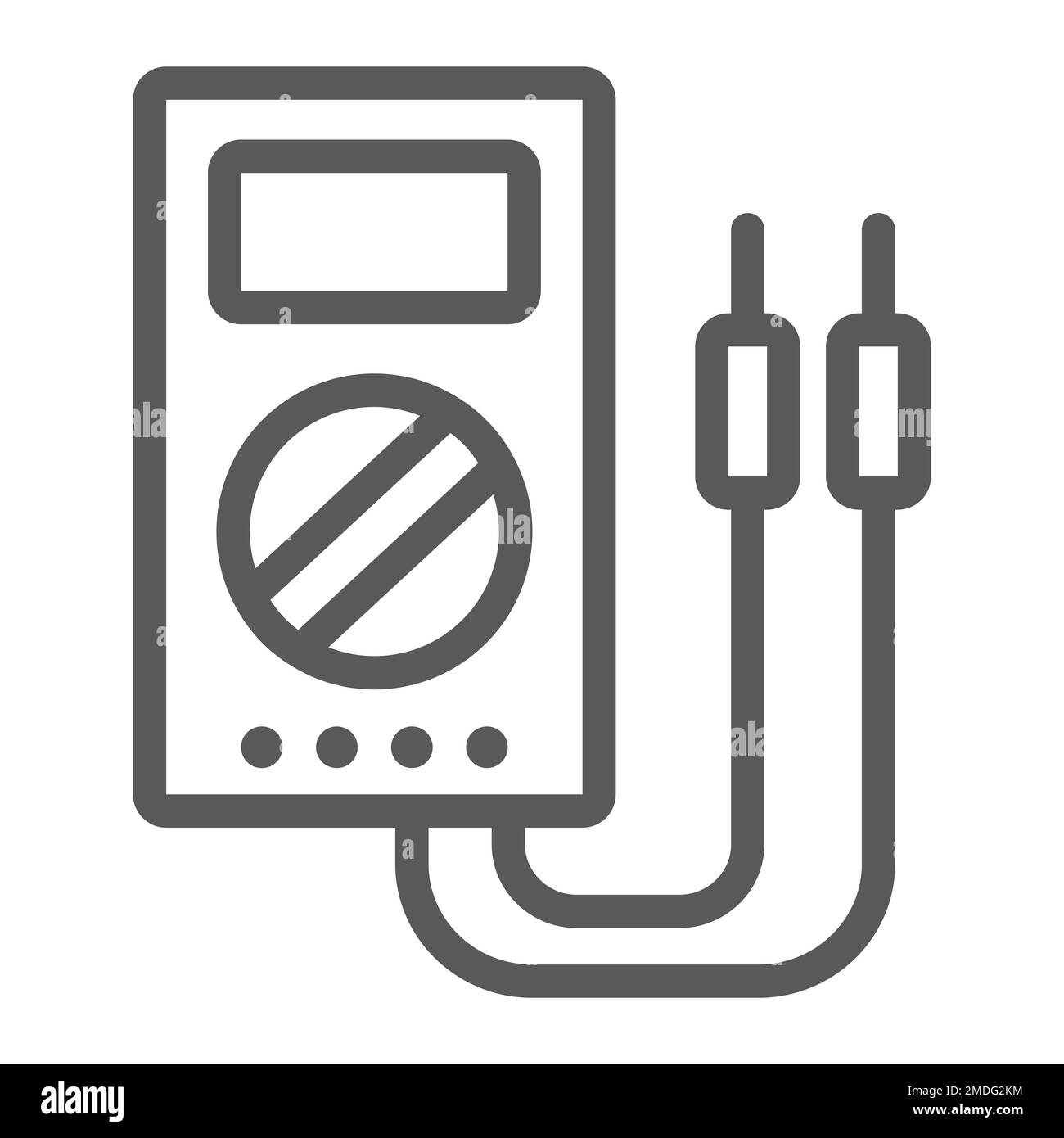 Digital multimeter line icon, tool and instrument, electric volmeter ...