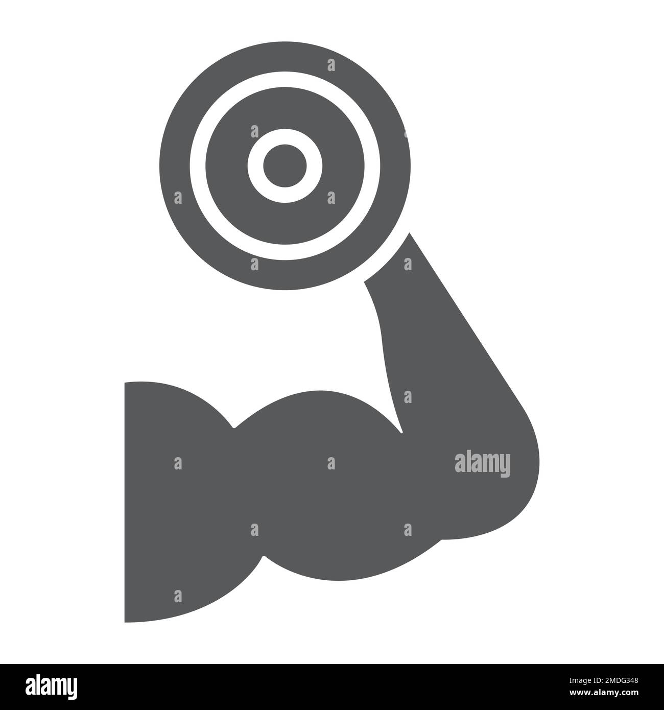 Muscle growth training glyph icon, gym and sport, strenght sign, vector ...