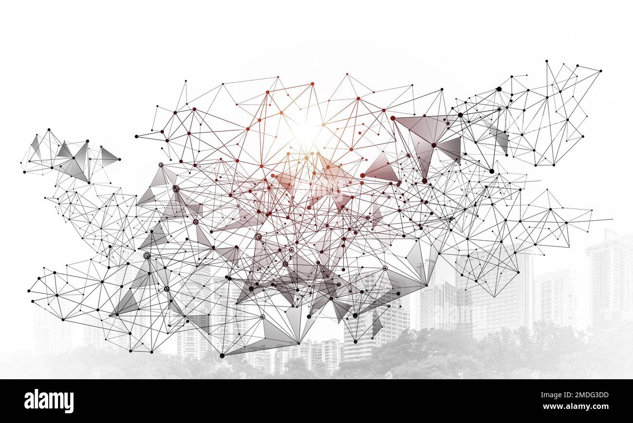 Abstract network with polygonal shapes Stock Photo - Alamy