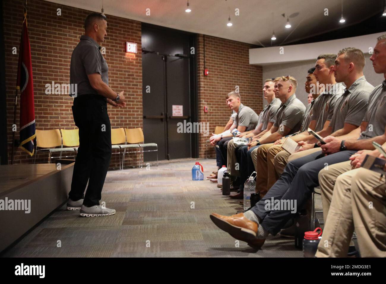 U.S. Army Maj. Gen. Jeffrey Holmes, the adjutant general of the Tennessee National Guard, talks ...