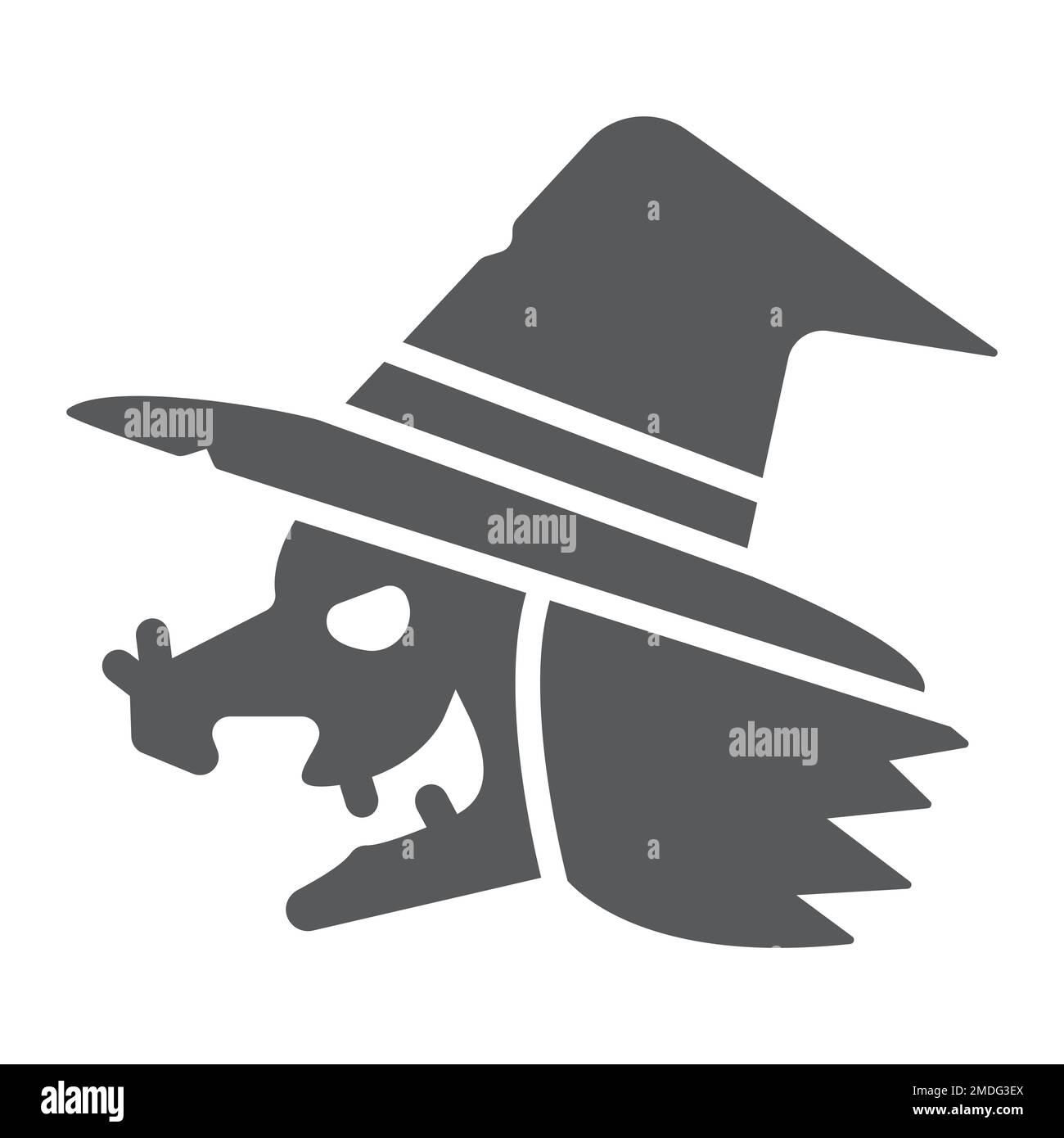 Witch glyph icon, magic and halloween, wizard sign, vector graphics, a ...