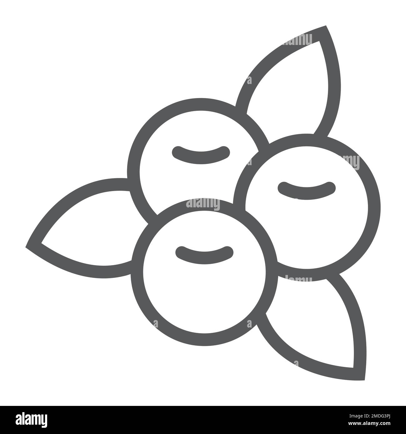 Cranberry line icon, food and berry, vitamin sign, vector graphics, a ...