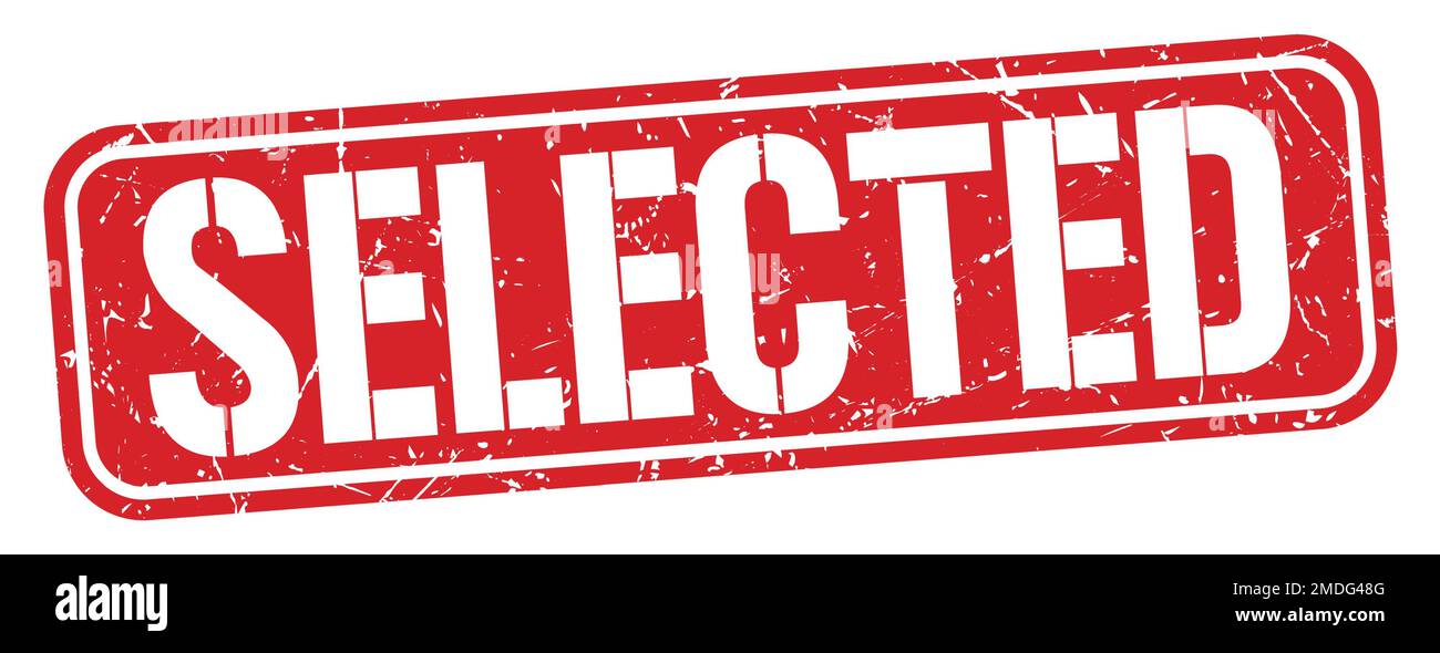 SELECTED text written on red grungy stamp sign Stock Photo - Alamy