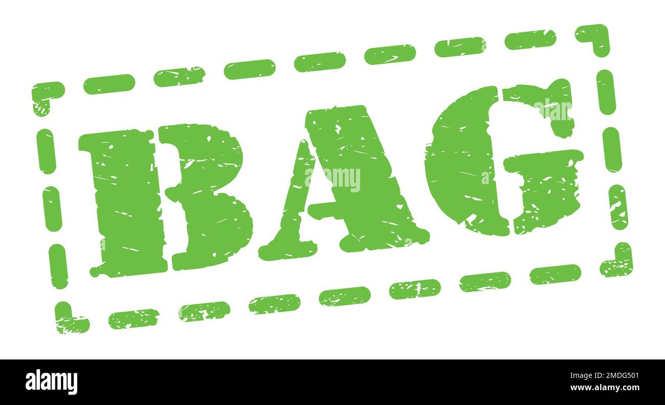 BAG text written on green dash stamp sign Stock Photo - Alamy