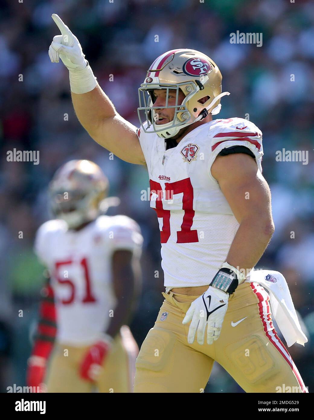 San Francisco 49ers defensive end Nick Bosa (97) in action against the ...