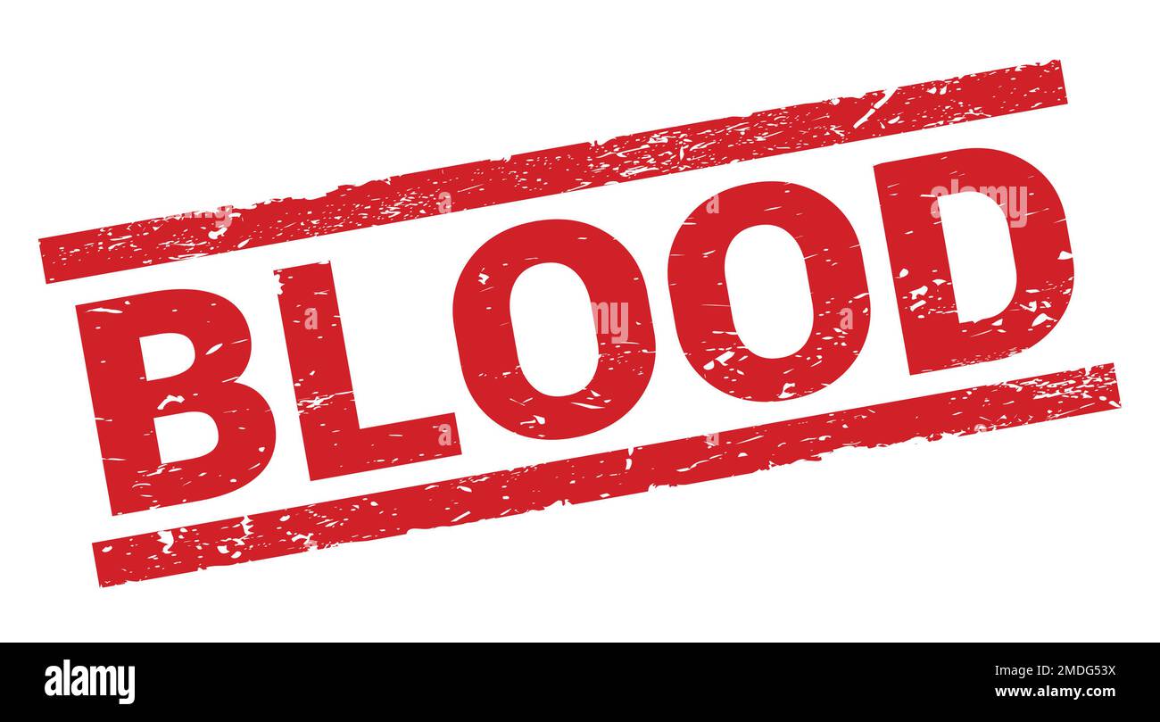 BLOOD text written on red rectangle stamp sign Stock Photo - Alamy
