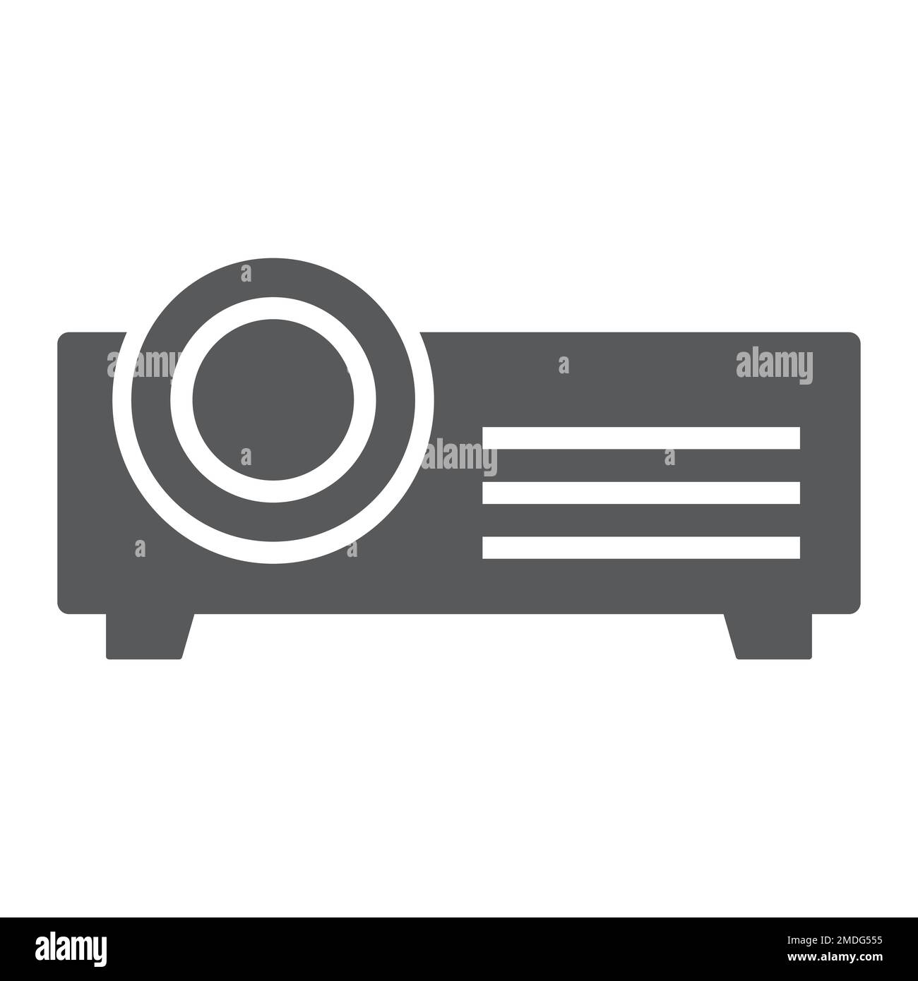 Projector glyph icon, electronic and seminar, presentation sign, vector ...