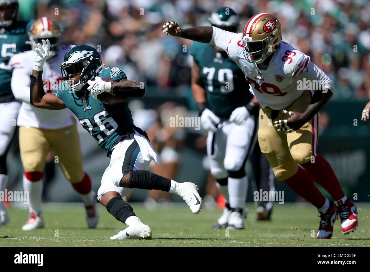 Philadelphia Eagles running back Miles Sanders (26) in action against ...