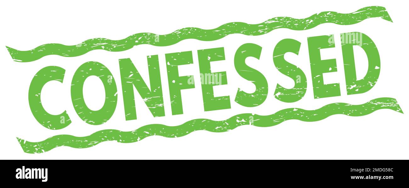 CONFESSED text written on green lines stamp sign Stock Photo - Alamy